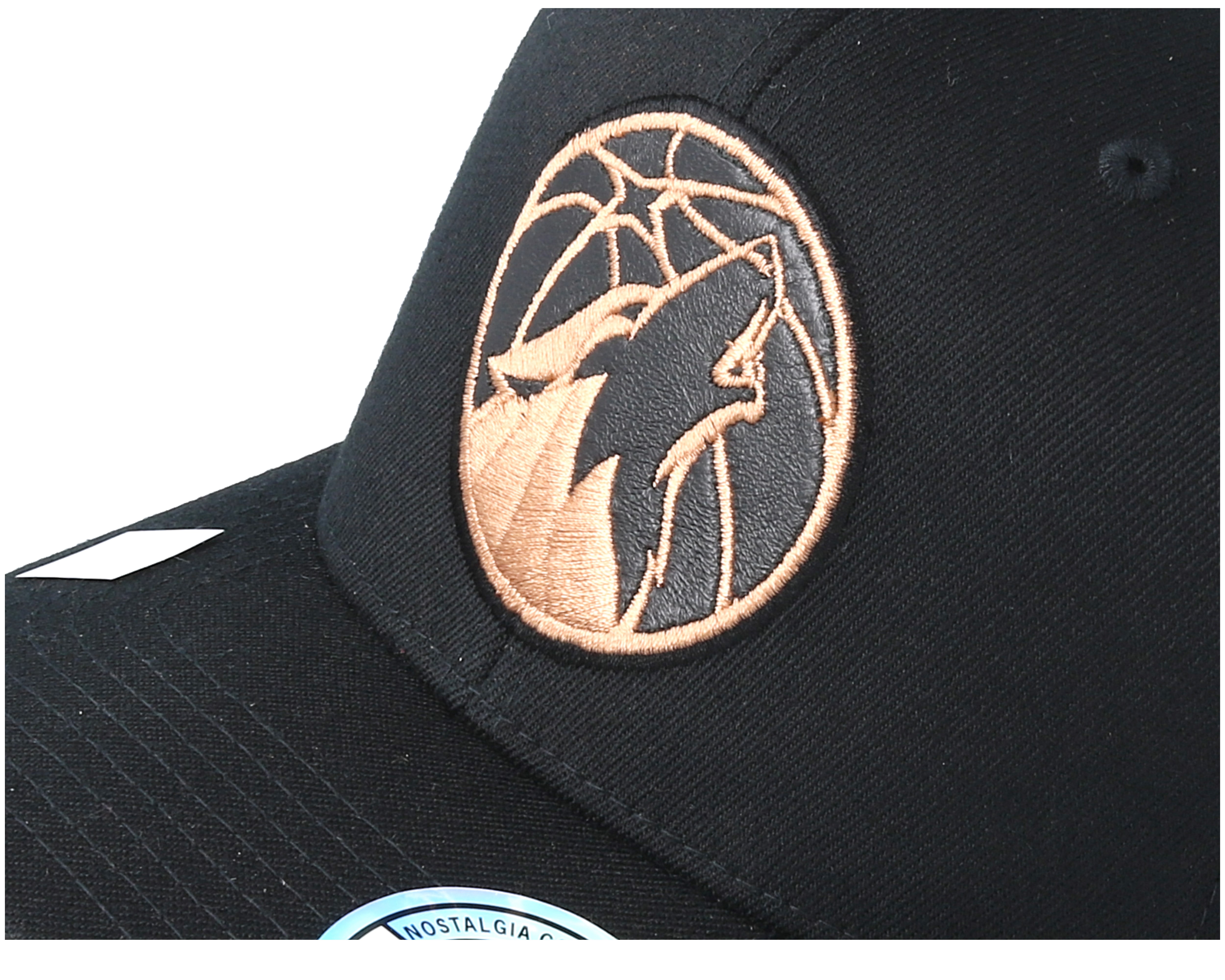 Minnesota Timberwolves Leather Logo Black 110 Adjustable - Mitchell ...