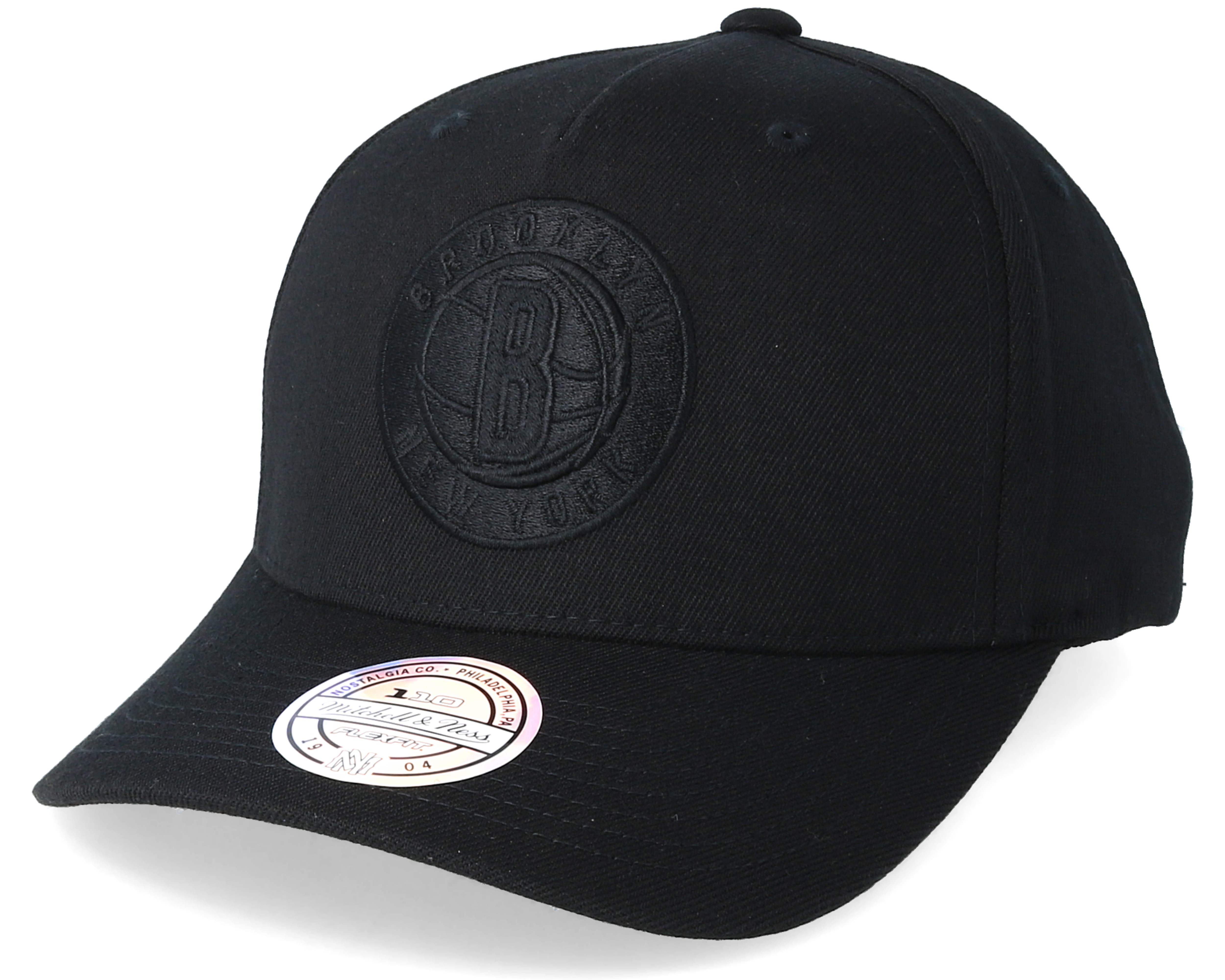 Brooklyn Nets Tonal Pinch Panel Black/Black 110 Adjustable Mitchell ...