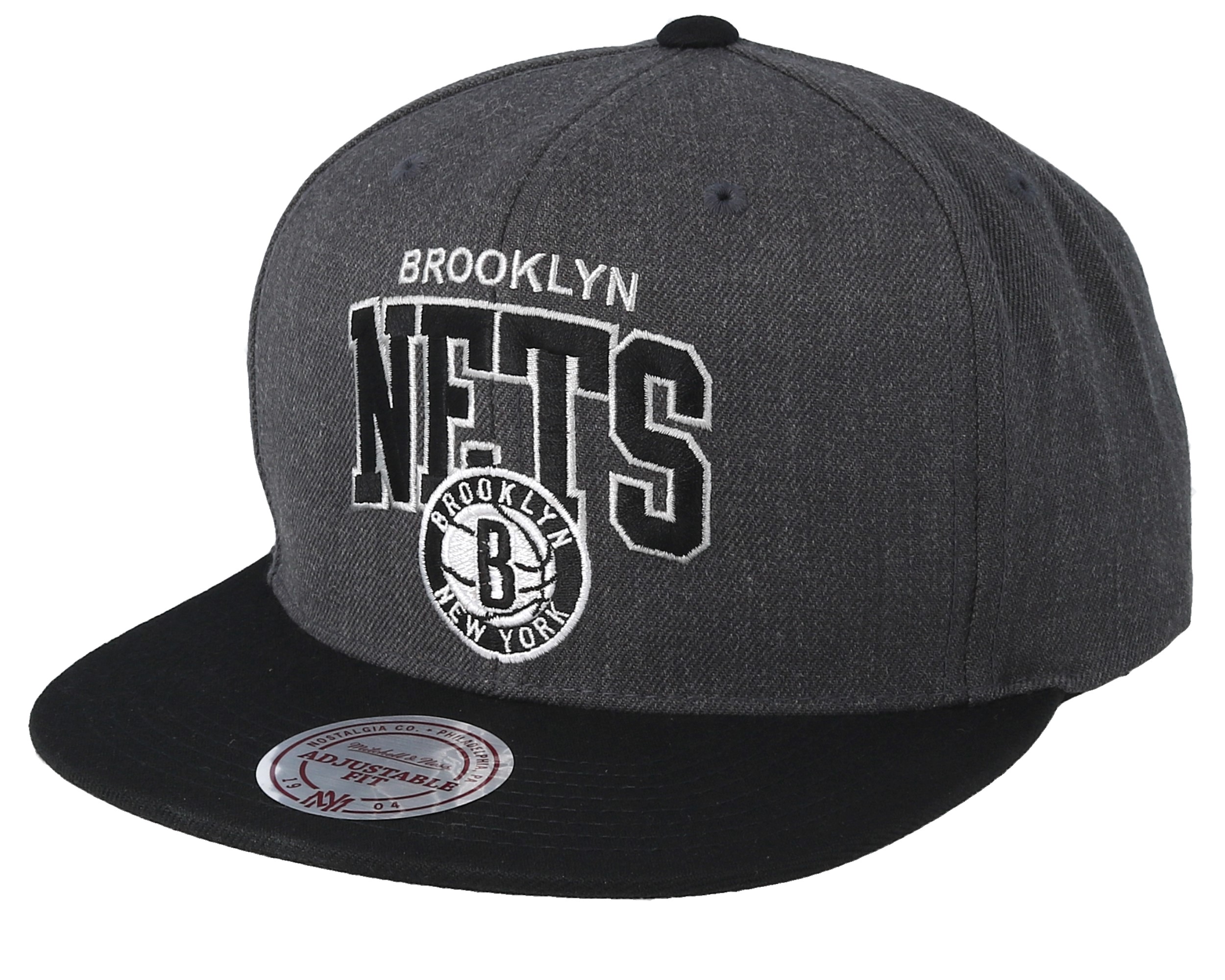 Brooklyn Nets Team Arch Charchoal/Black Snapback | Hatstoreworld.com