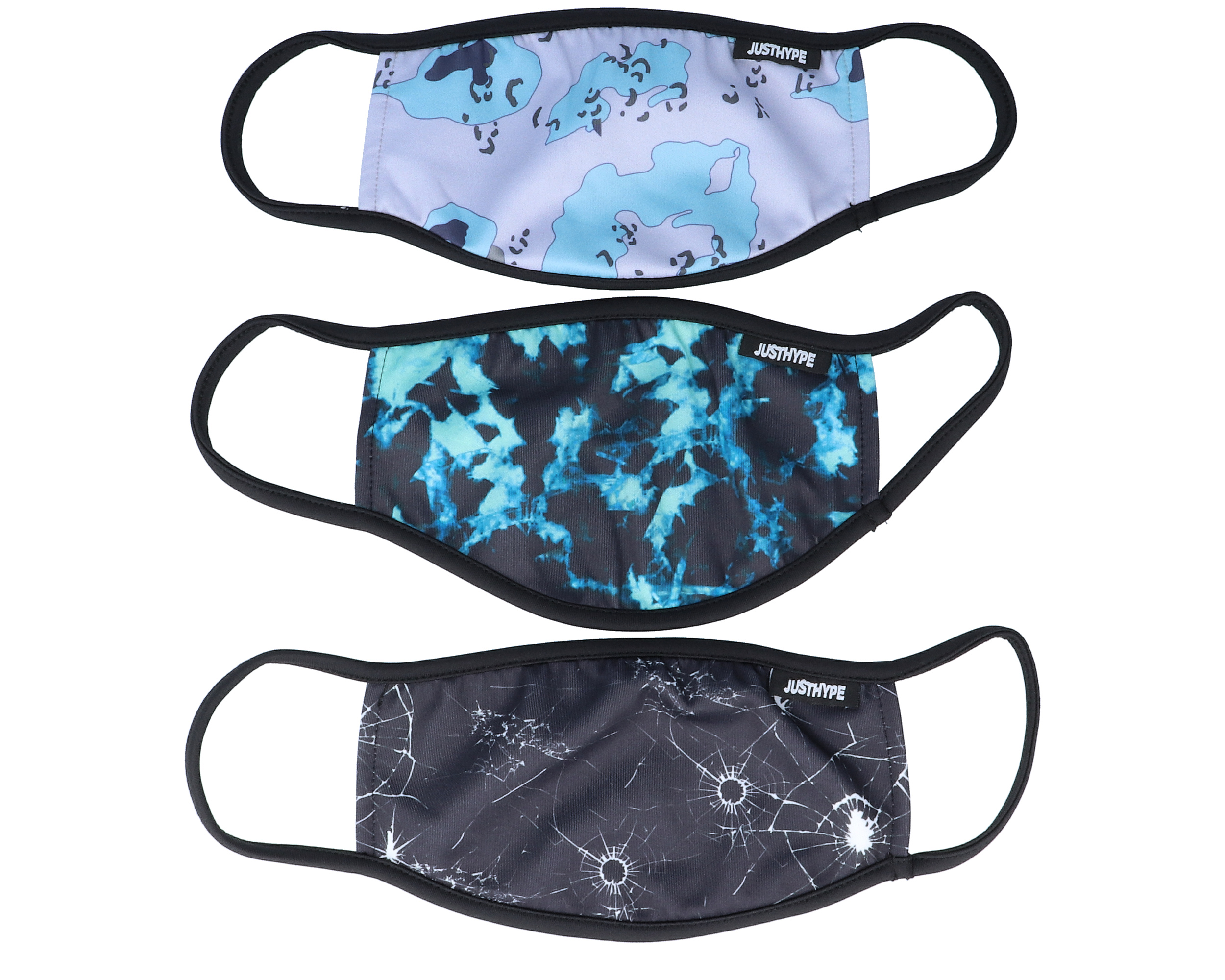 3-Pack Explorer Set Black/Teal Face Mask | Hatstoreworld.com