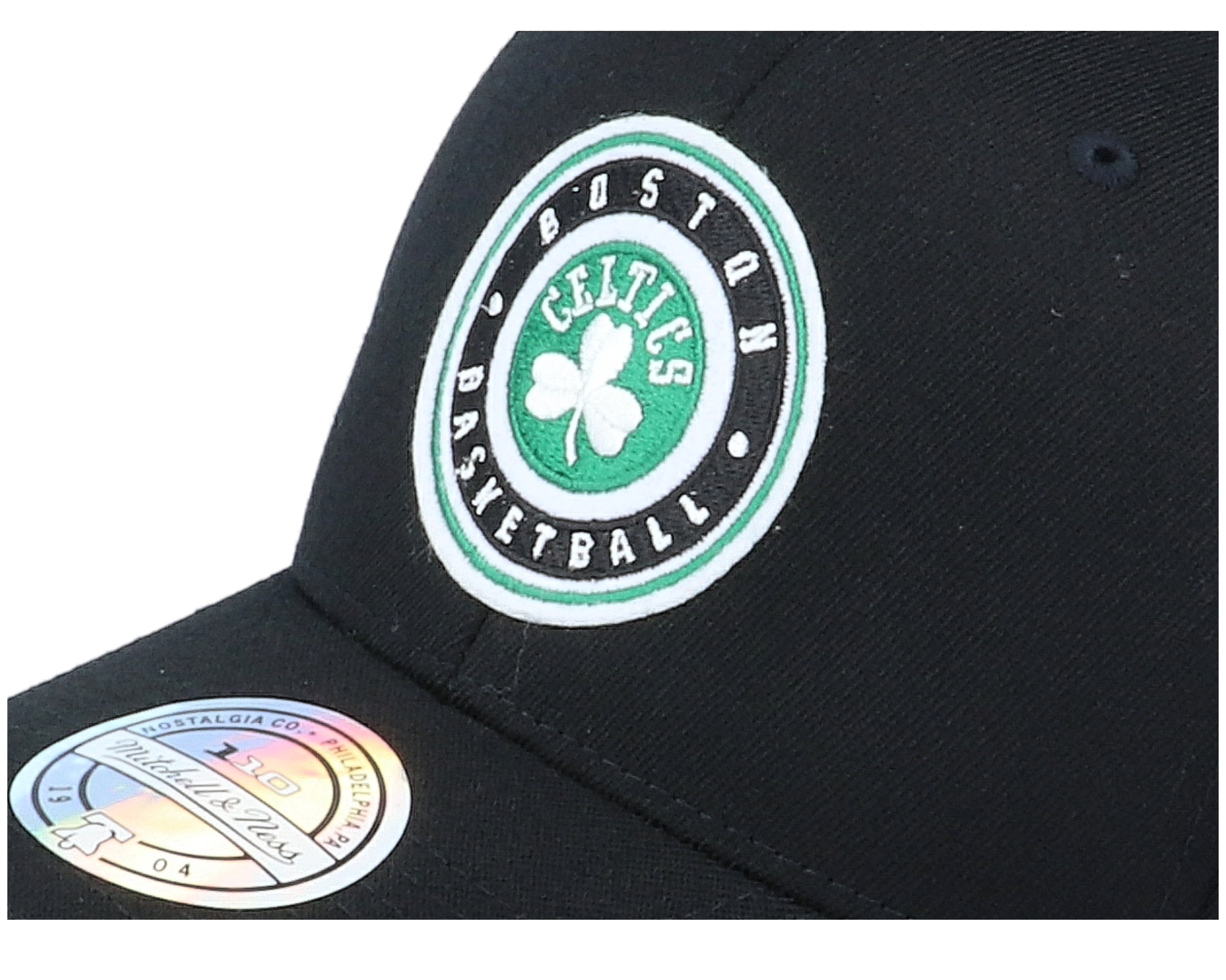 Boston Celtics Varsity Patch Black 110 Adjustable - Mitchell & Ness cap ...
