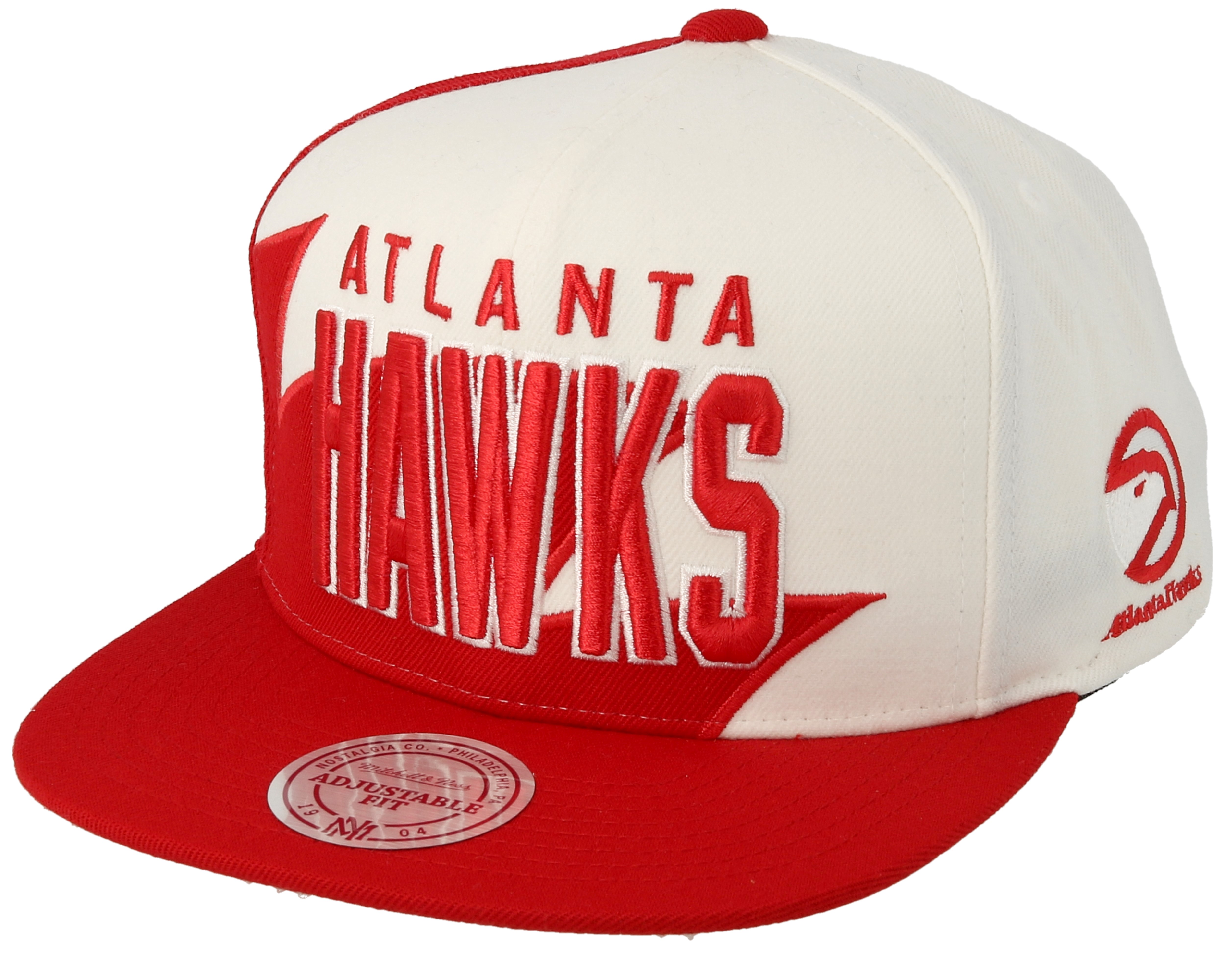 Atlanta Hawks Sharktooth White/Red Snapback - Mitchell & Ness ...