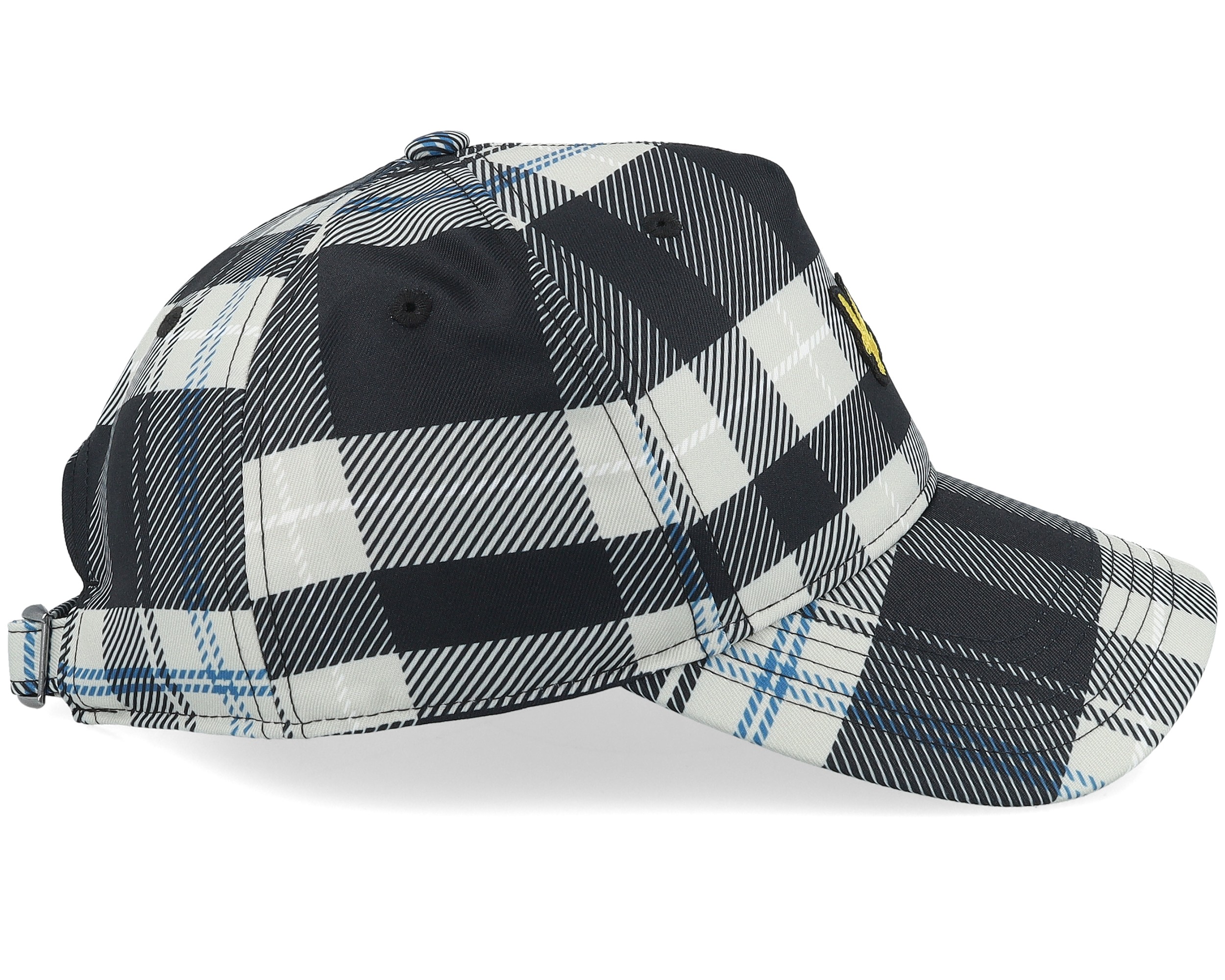 Tartan Cap Jet Black/ White Dad Cap | Hatstore.com