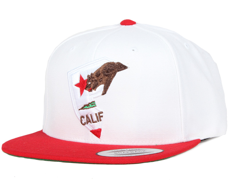Cali State White/Red Snapback - Famous S&S | Hatstoreworld.com