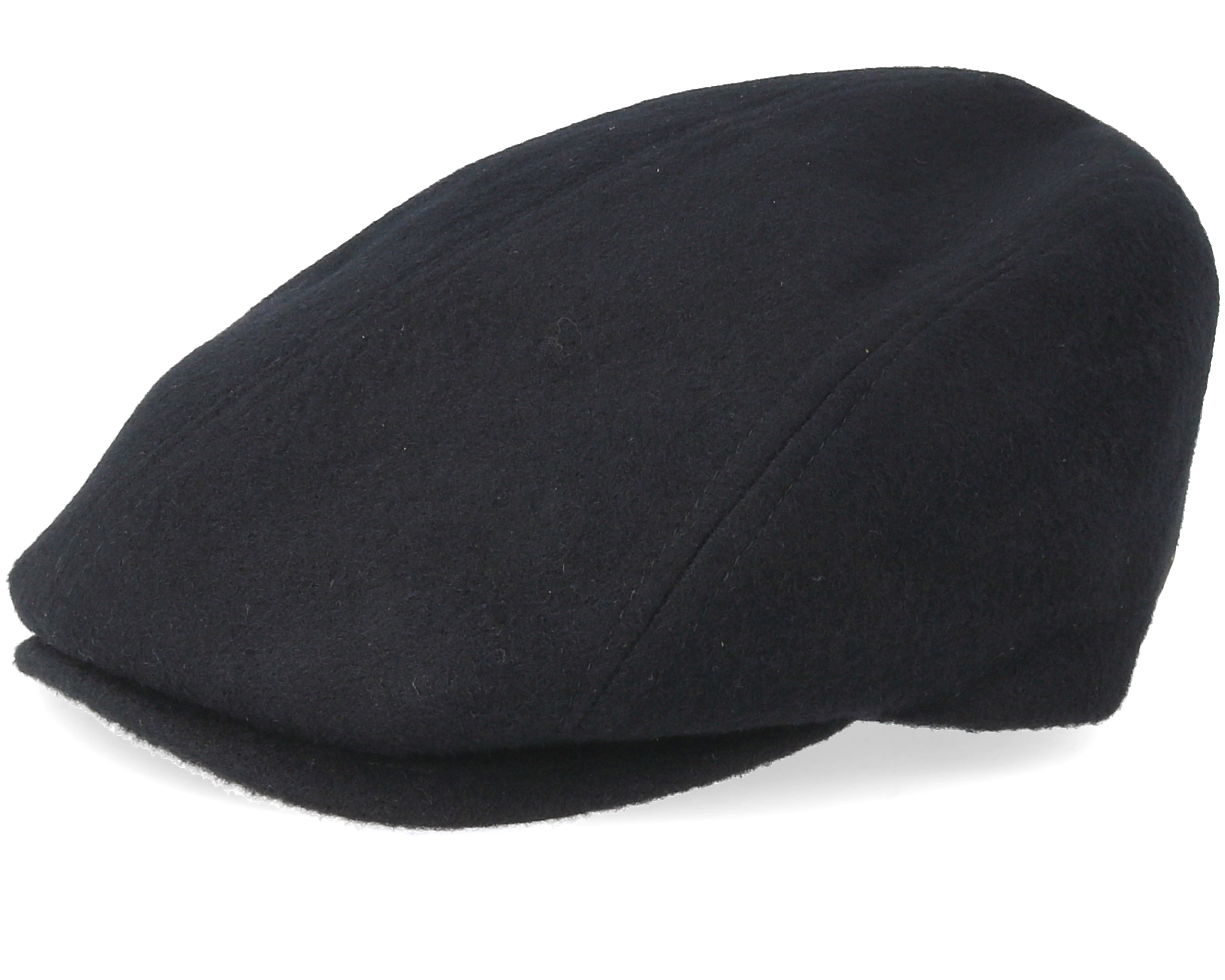 Daffy-3 Wool/Cashmere Black Flat Cap - MJM Hats | Hatstoreworld.com