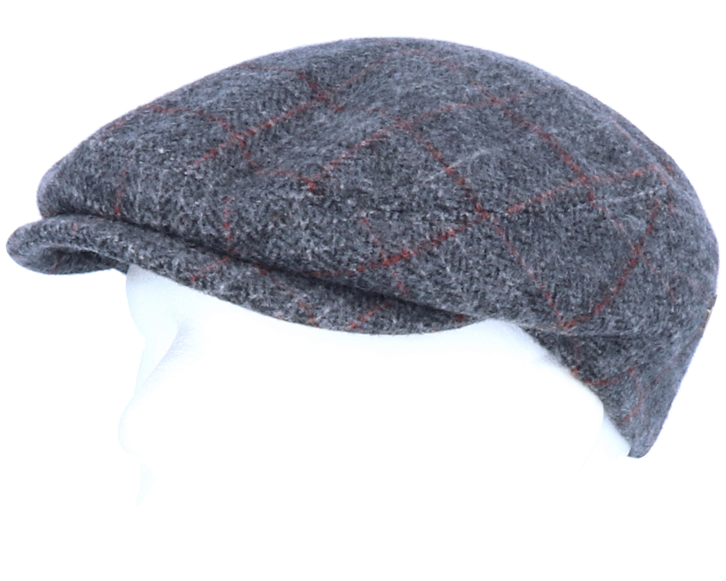 New York Wool Grey Checkered Flat Cap - MJM Hats kasket | Hatstore.dk