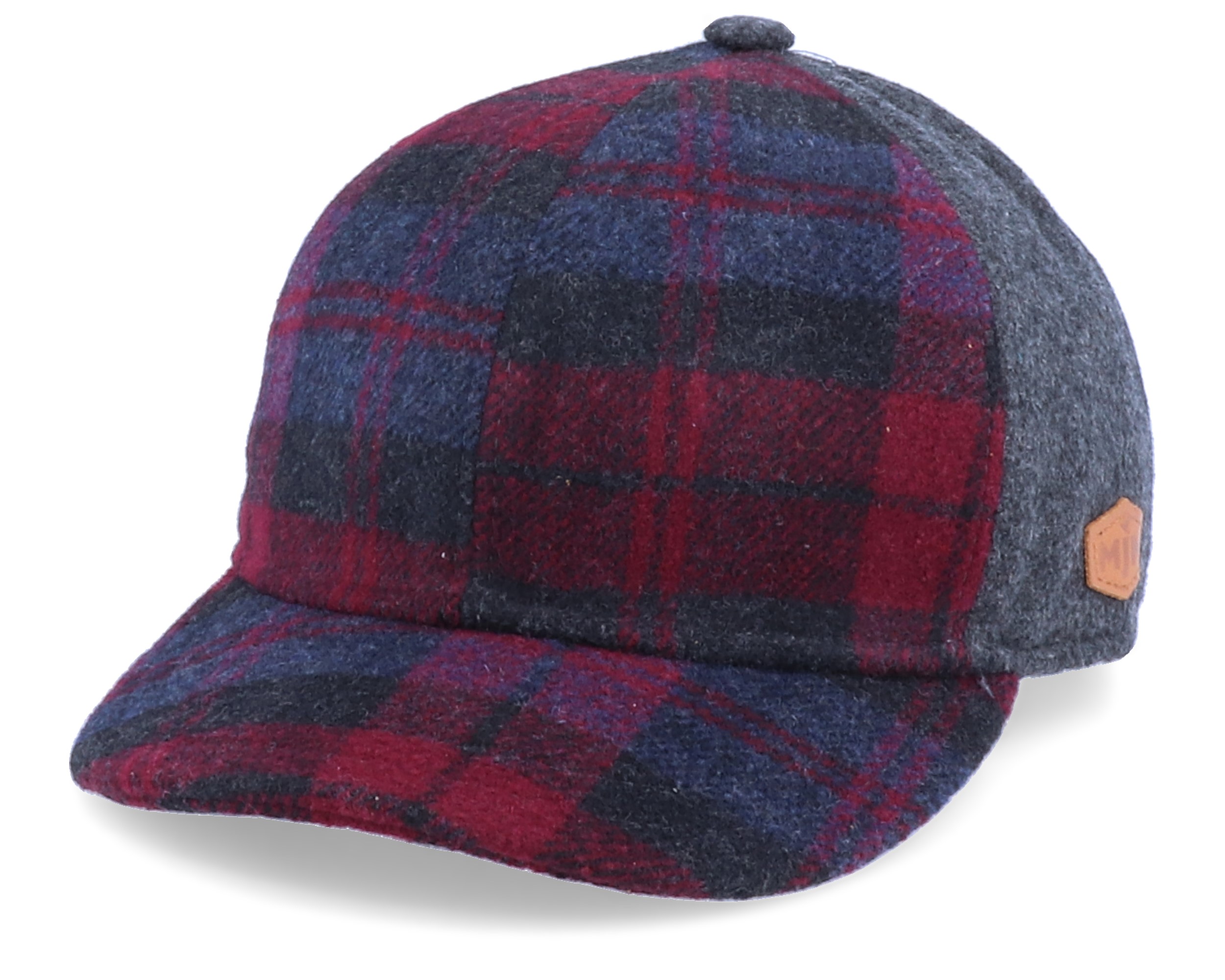 Baseball Wool Mix Checkered Red/Dark Grey Cap | Hatstoreworld.com