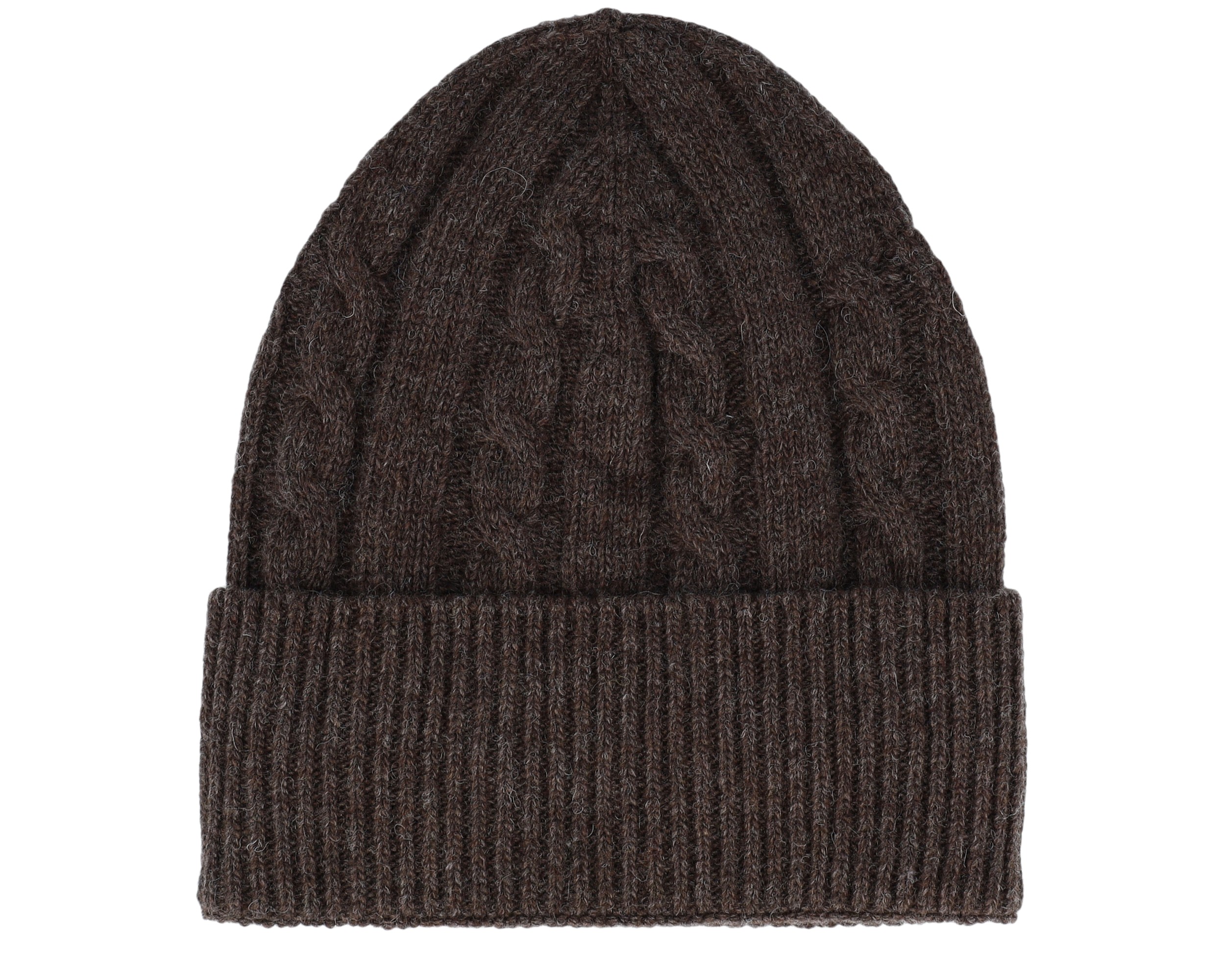 Beanie Rib 32 Recycled Wool Mix Brown Cuff - MJM Hats beanie ...