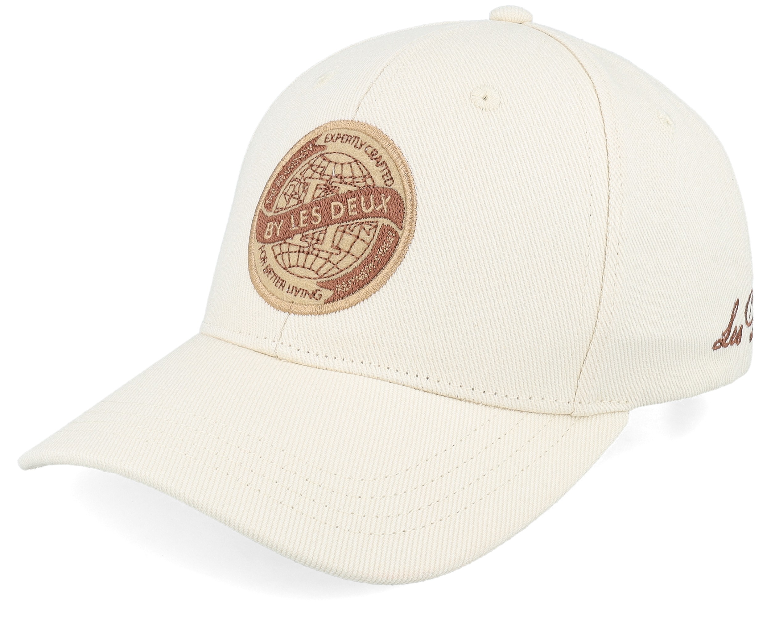 Globe Baseball Cap Light Ivory/Cherrywood Adjustable | Hatstoreworld.com