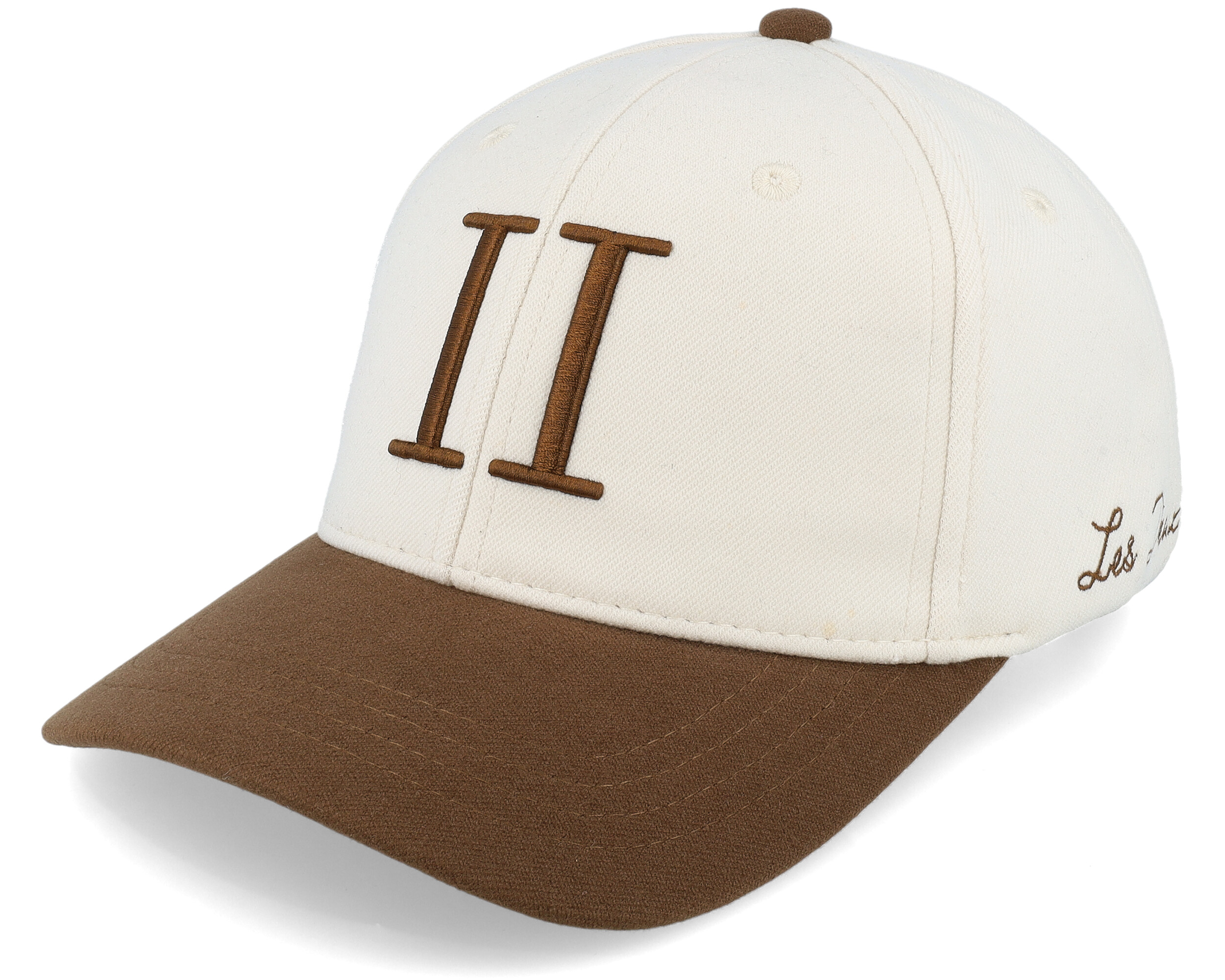 Contrast Baseball Cap Ivory/Ebony Brown Adjustable | Hatstoreworld.com