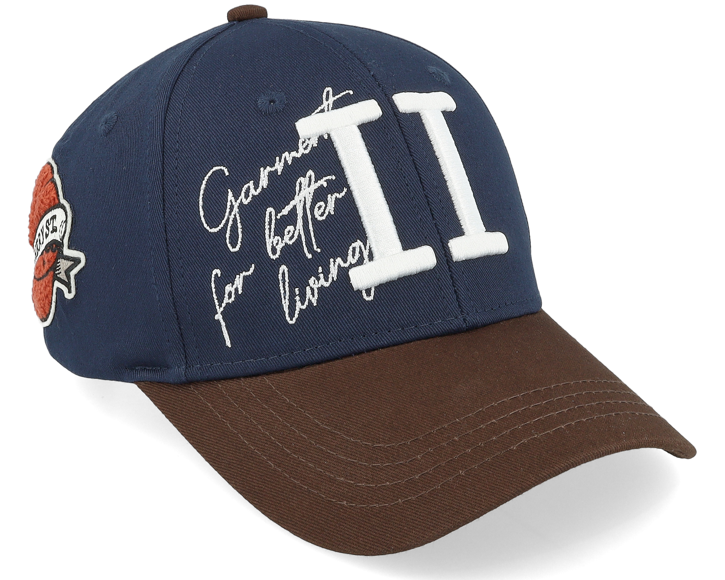 Encore Varsity Cap Dark Navy/Coffee Brown Adjustable | Hatstoreworld.com