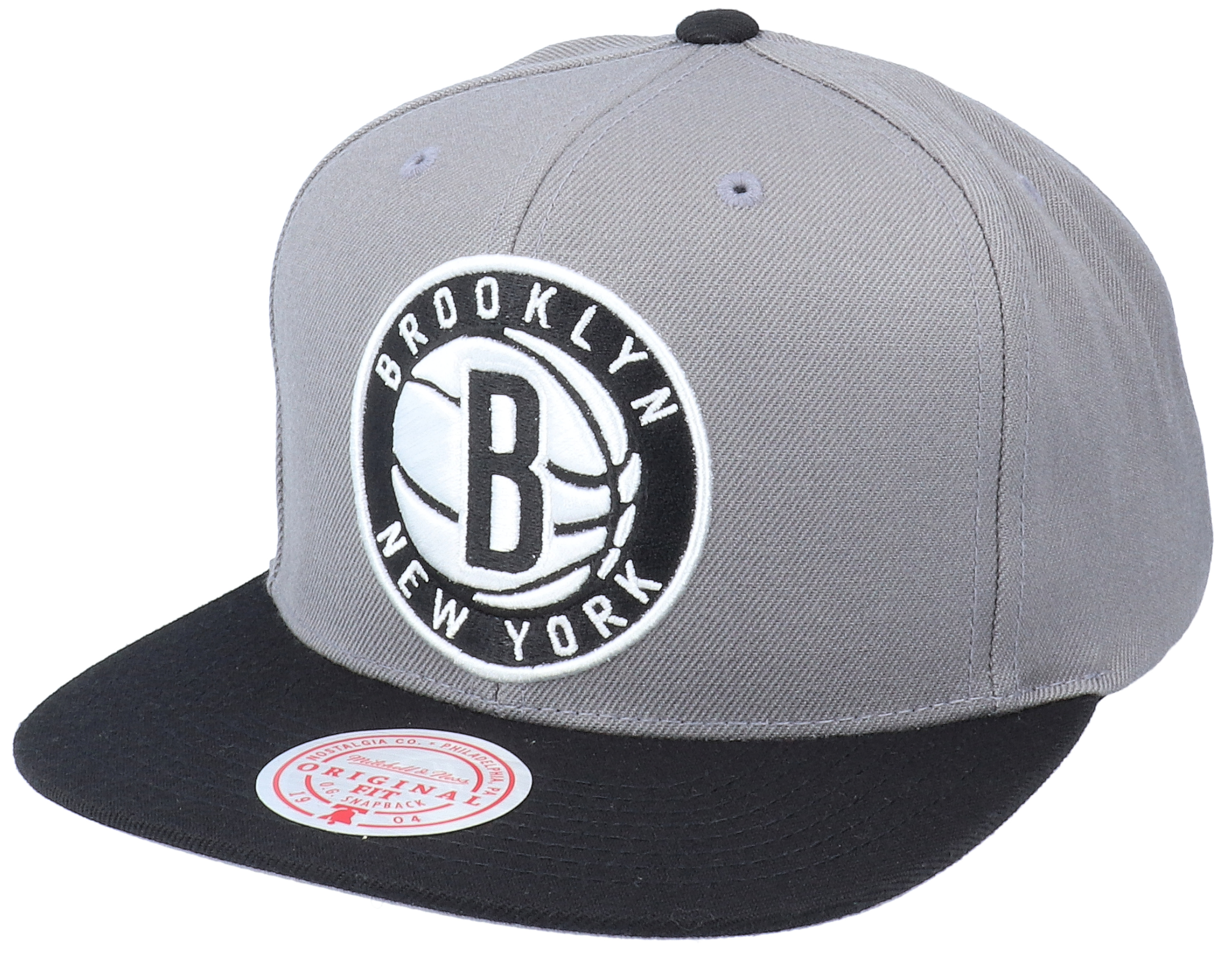 Brooklyn Nets Wool 2 Tone Grey/Black Snapback | Hatstoreworld.com