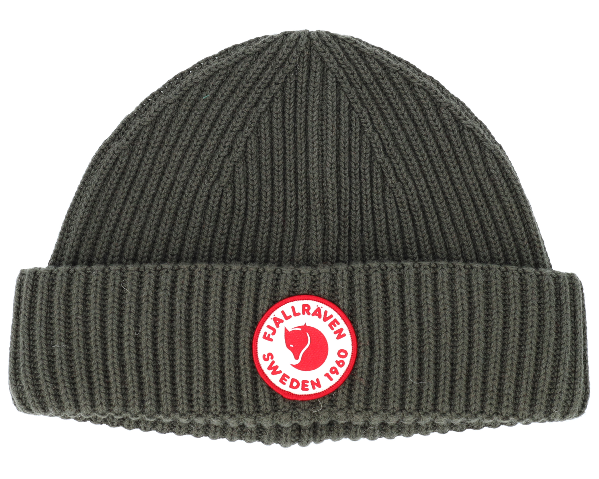 1960 Lite Logo Deep Forest Knit Short Beanie - Hatstore.se
