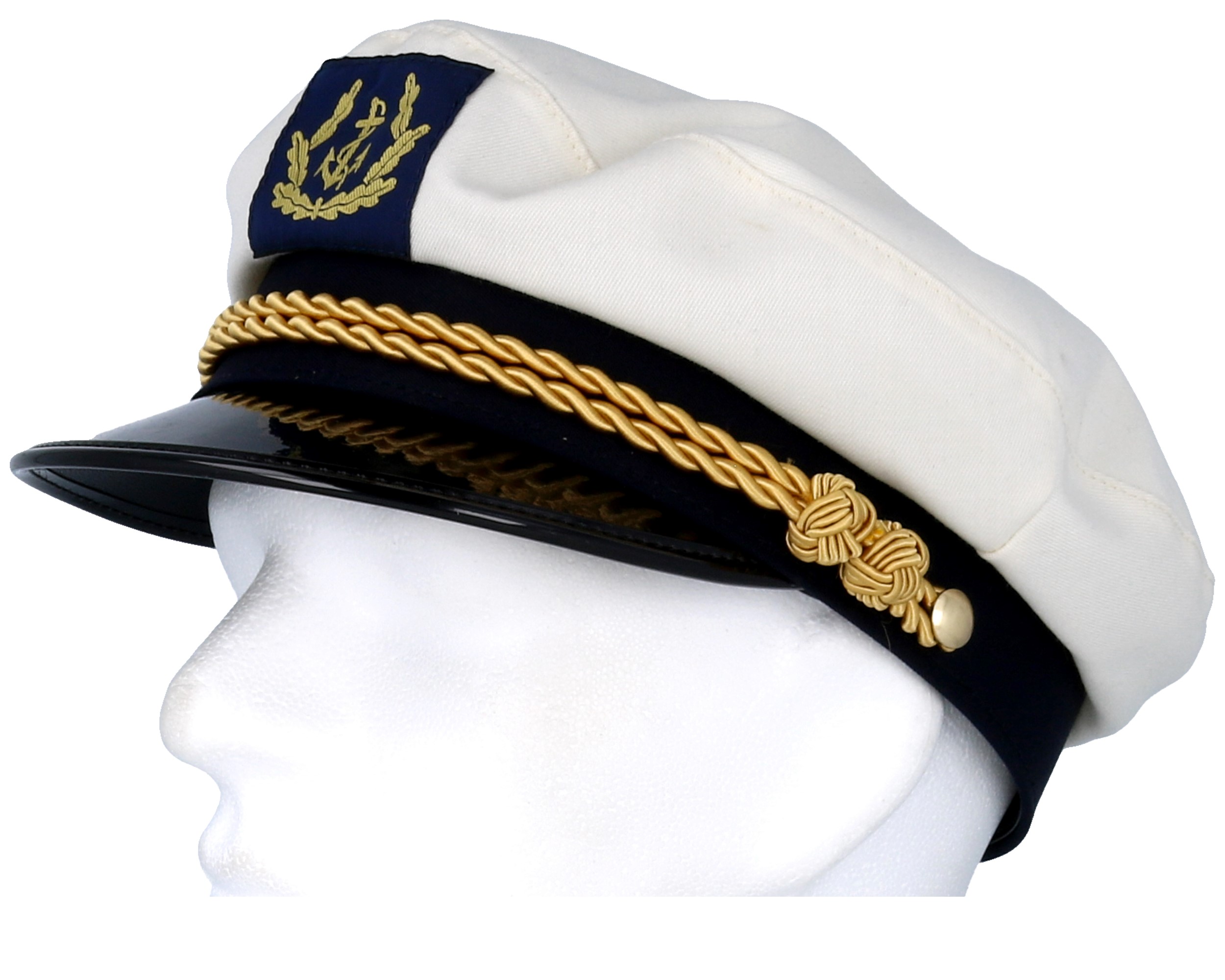 Sailor Sr. Wool Blend White Flat Cap - CTH Ericson cap | Hatstoreworld.com