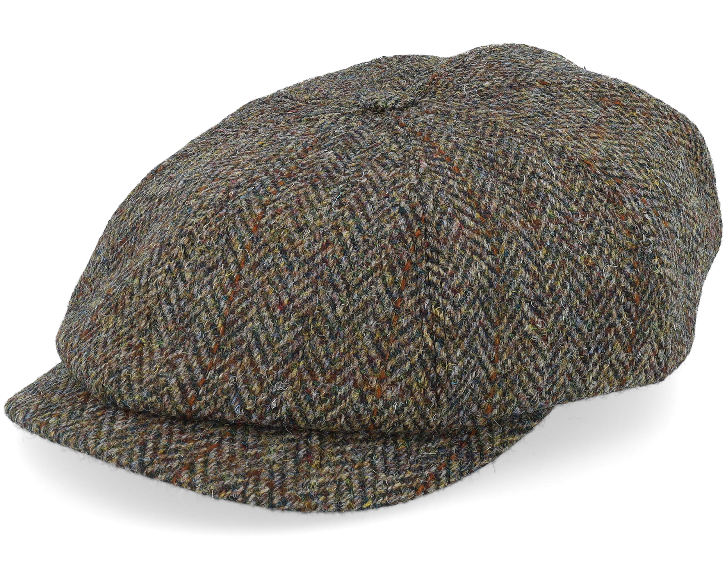 Aaron Harris Tweed Green Ear Flap Flat Cap | Hatstore.com