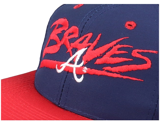 Atlanta Braves Script MLB Vintage Navy/Red Snapback - Twins Enterprise ...