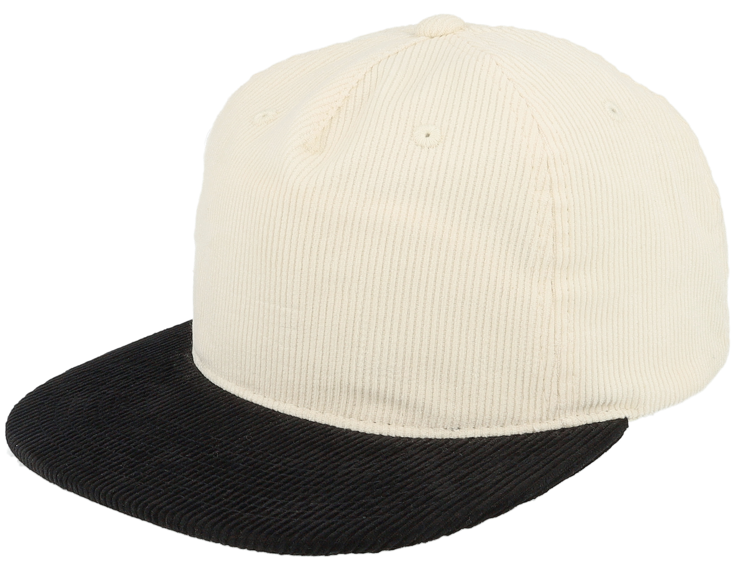 Cord Ivory/Black 5-panel Halfmoon Snapback - Equip | Hatstoreworld.com