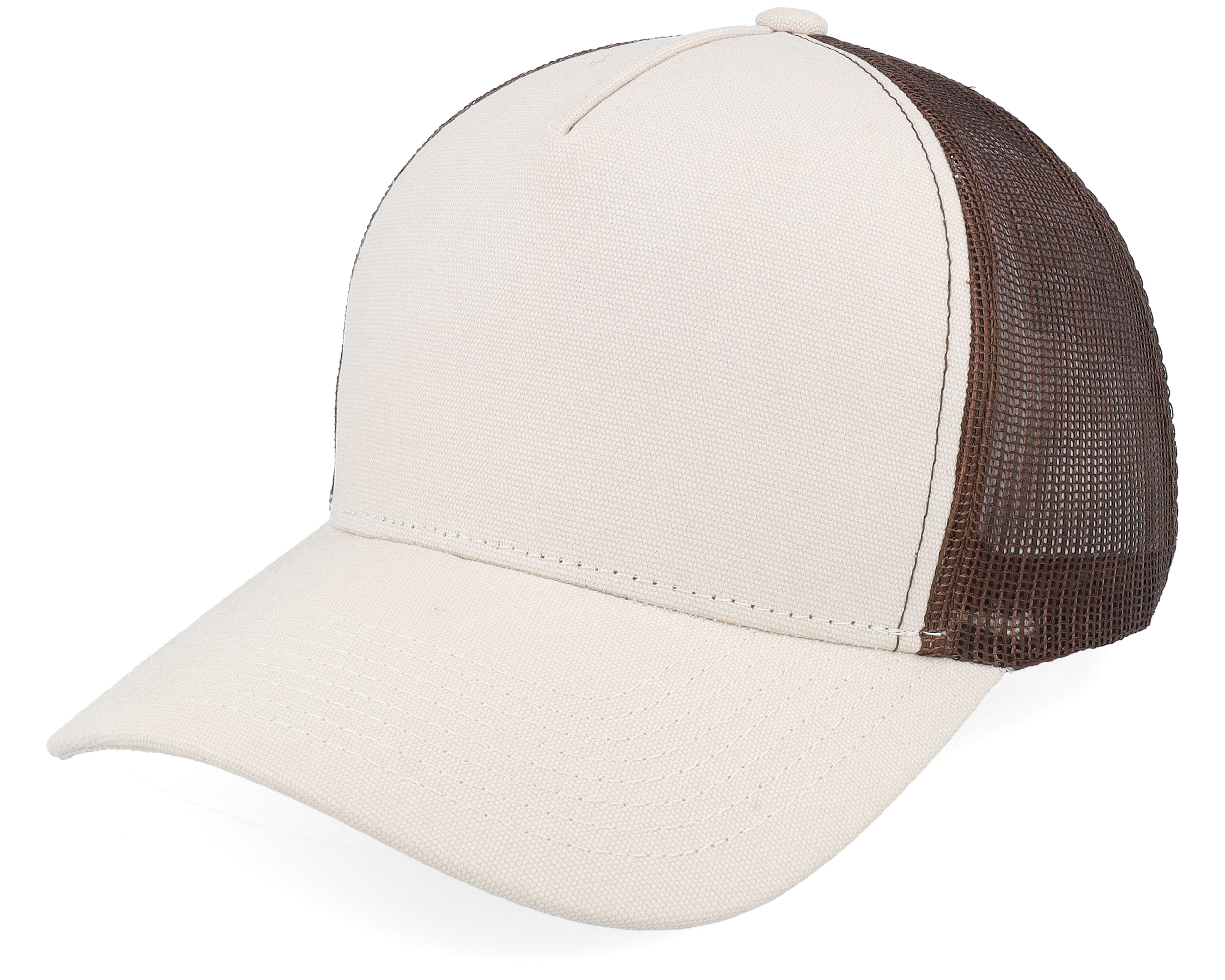 Blank Canvas Beige/Brown A-frame Trucker | Hatstoreworld.com