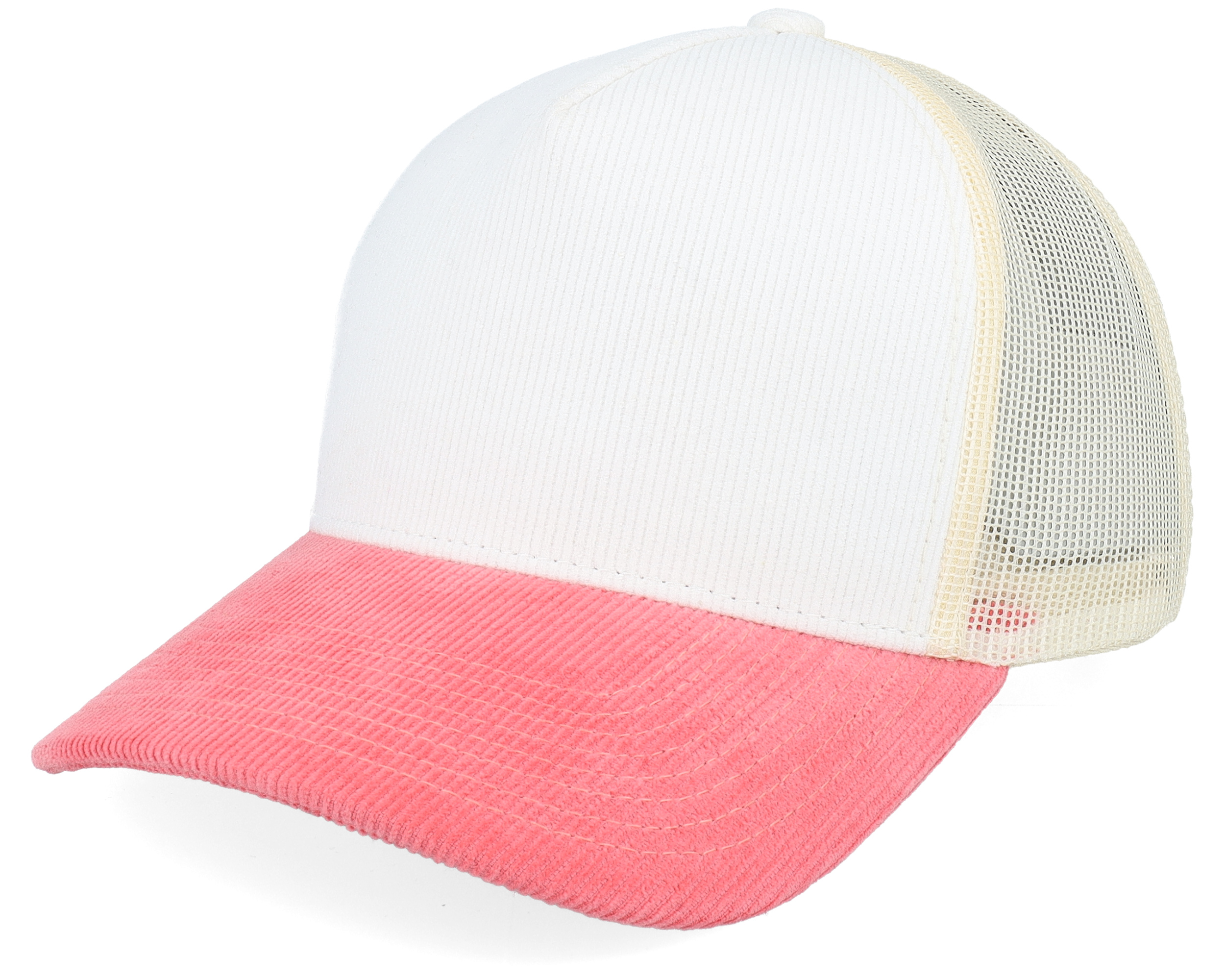 Blank Cord Off White/Stone/Pastel Pink A-Frame Trucker | Hatstoreworld.com