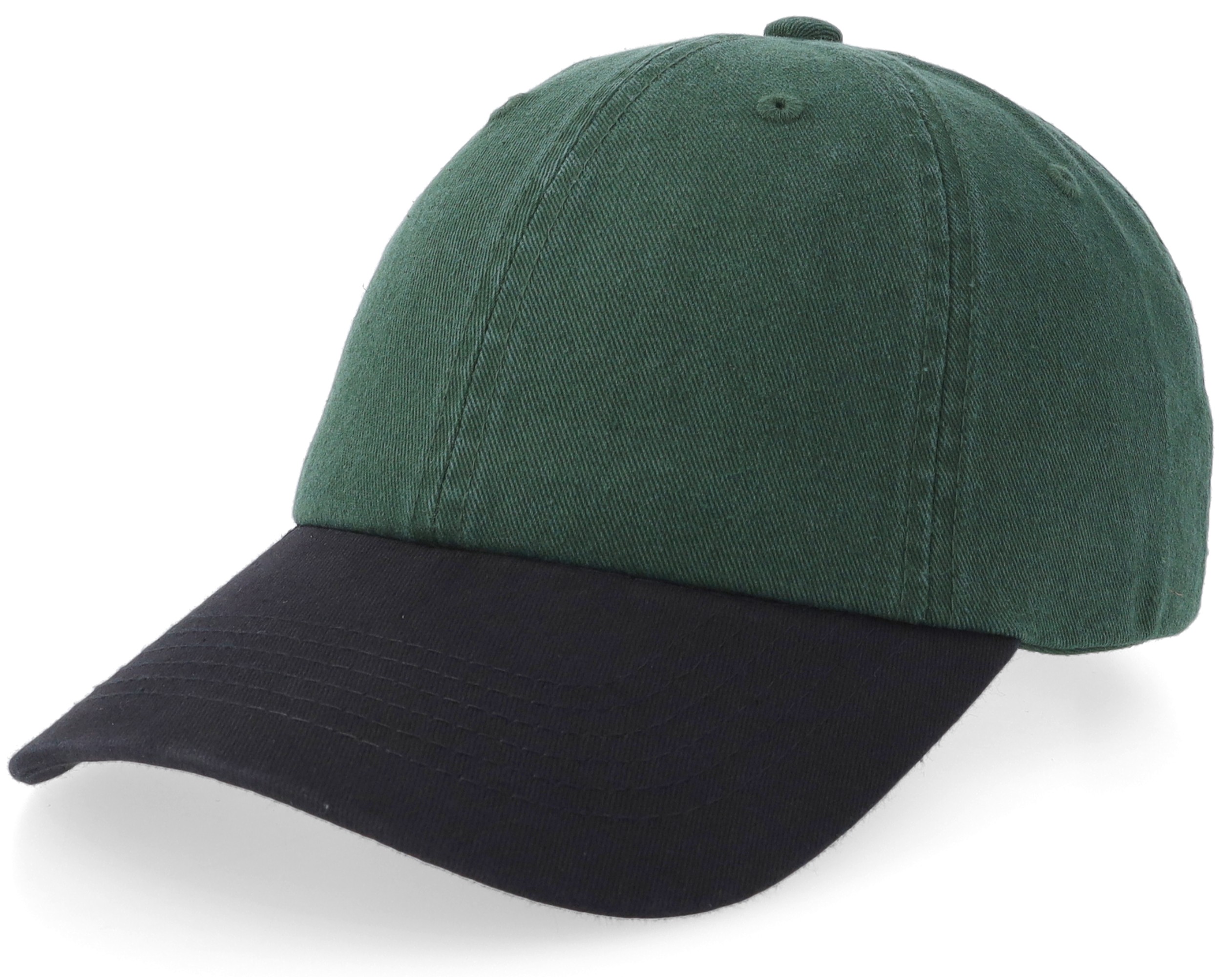Stone Washed Dark Green/Black Dad Cap | Hatstore.com