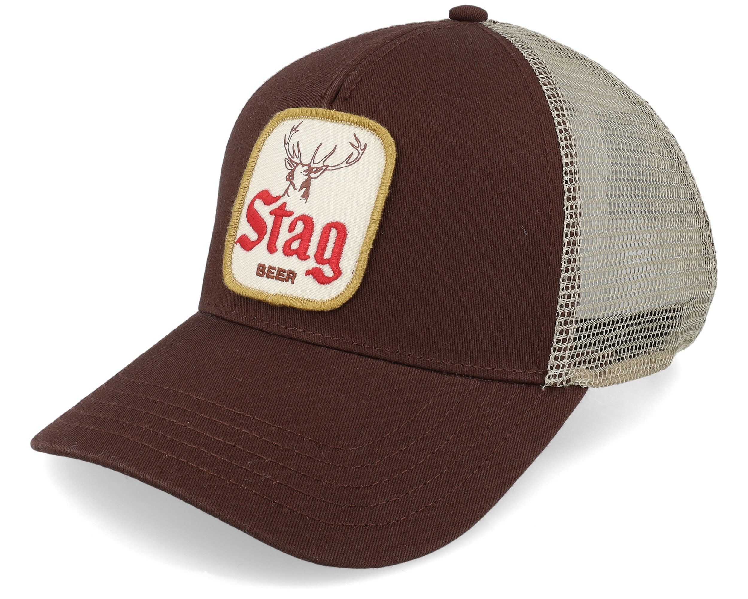 Pbc Stag Valin Old Gold Chocolate Trucker | Hatstoreworld.com