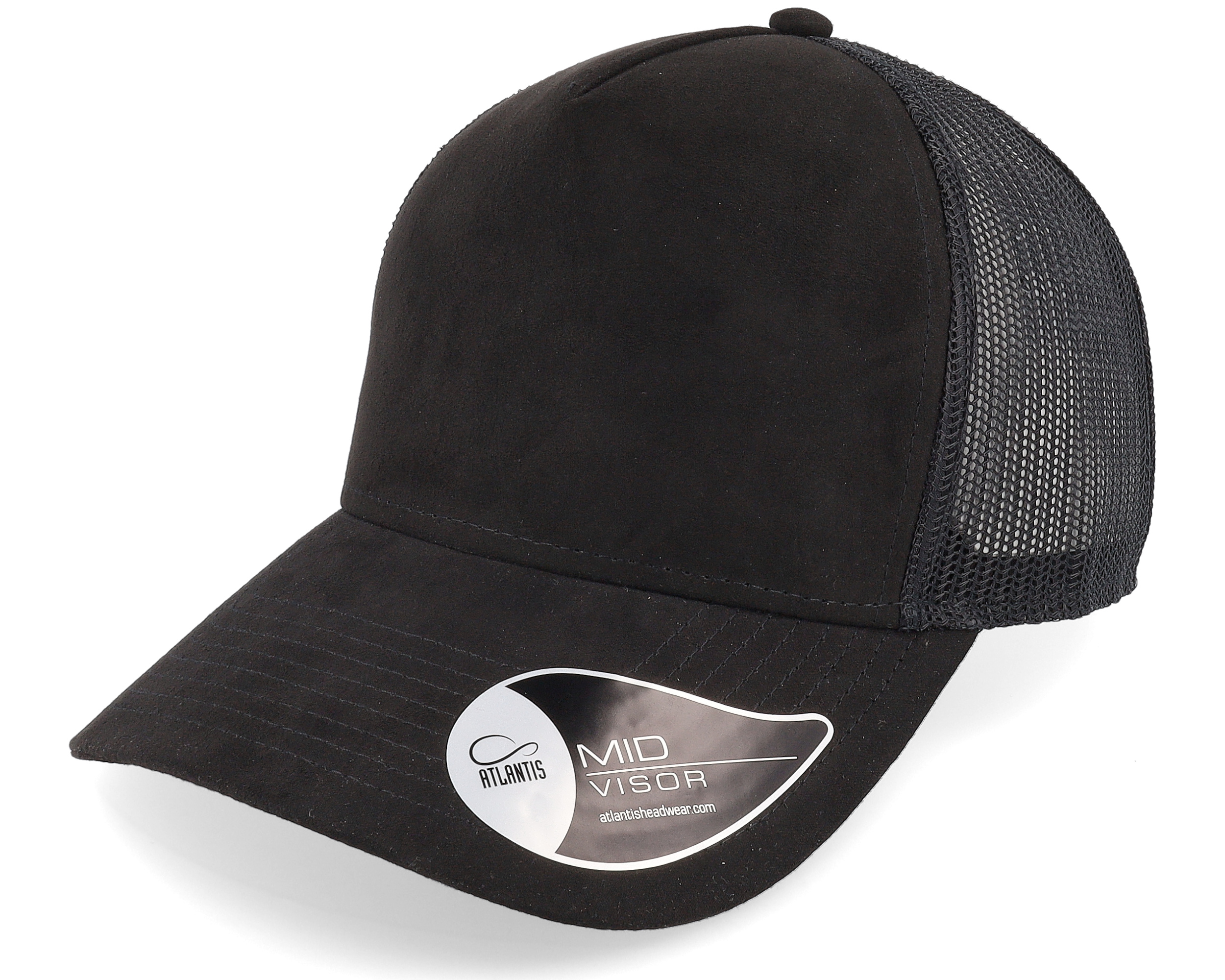 Rapper Suede Black Trucker - Atlantis cap | Hatstoreworld.com