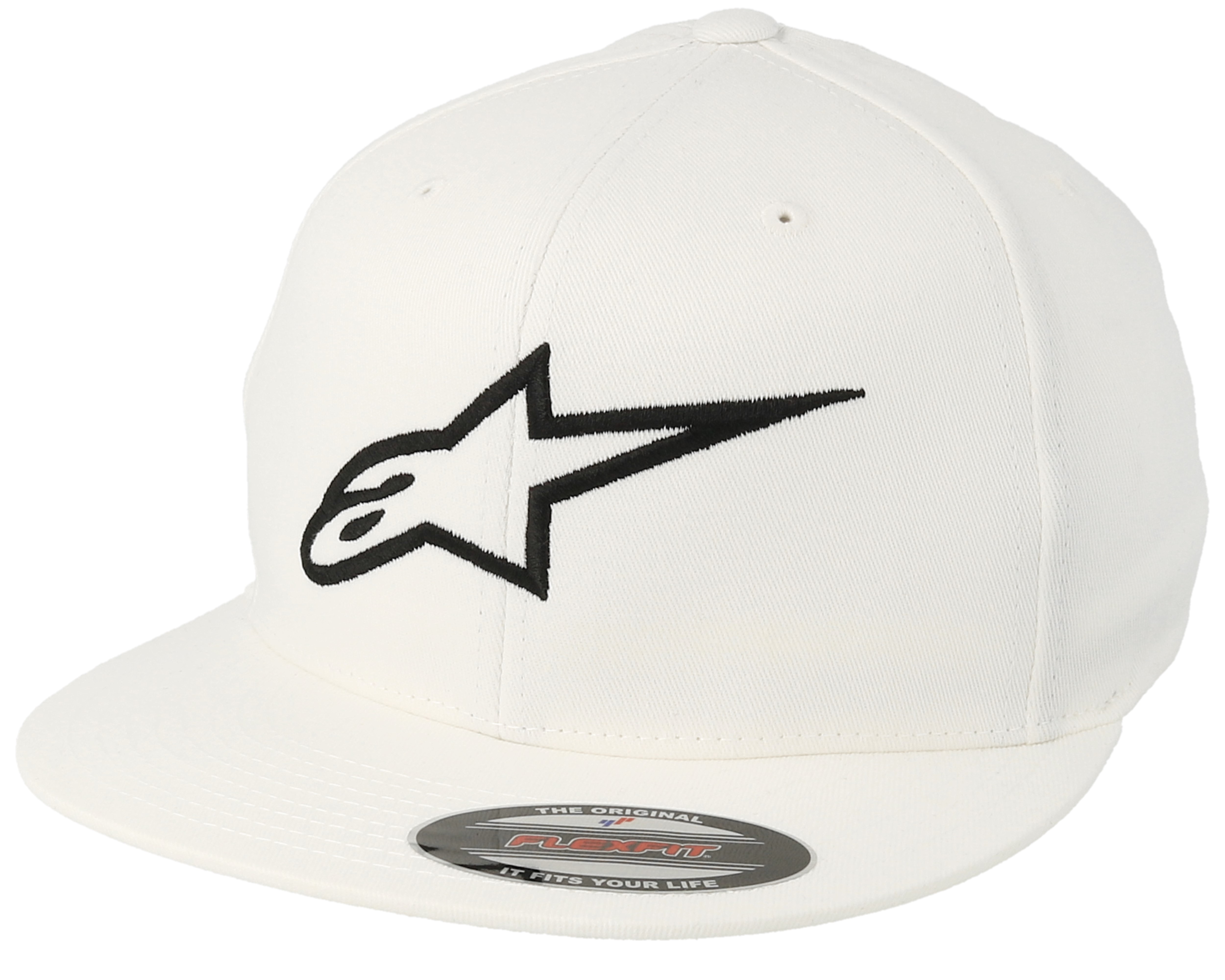 Ageless Flatbill White/Black Fitted | Hatstoreworld.com