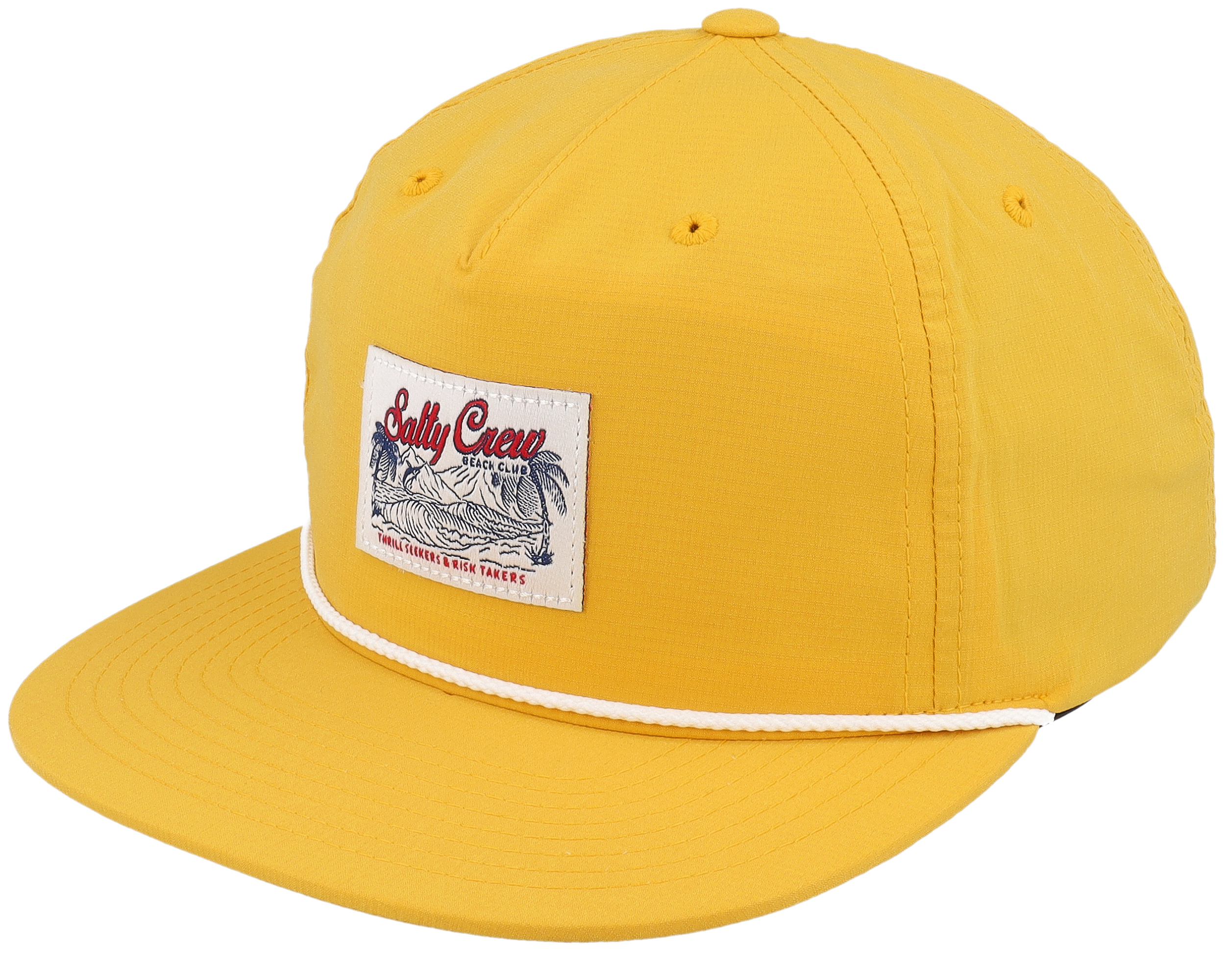 Beach Club 5 Panel Gold Snapback - Salty Crew cap | Hatstoreworld.com