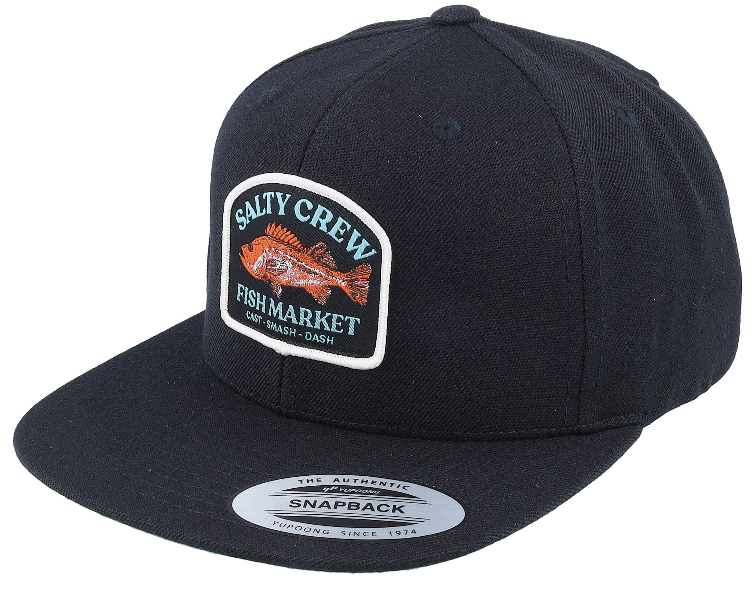 Red Rock 6 Panel Black Snapback - Salty Crew | Hatstoreworld.com