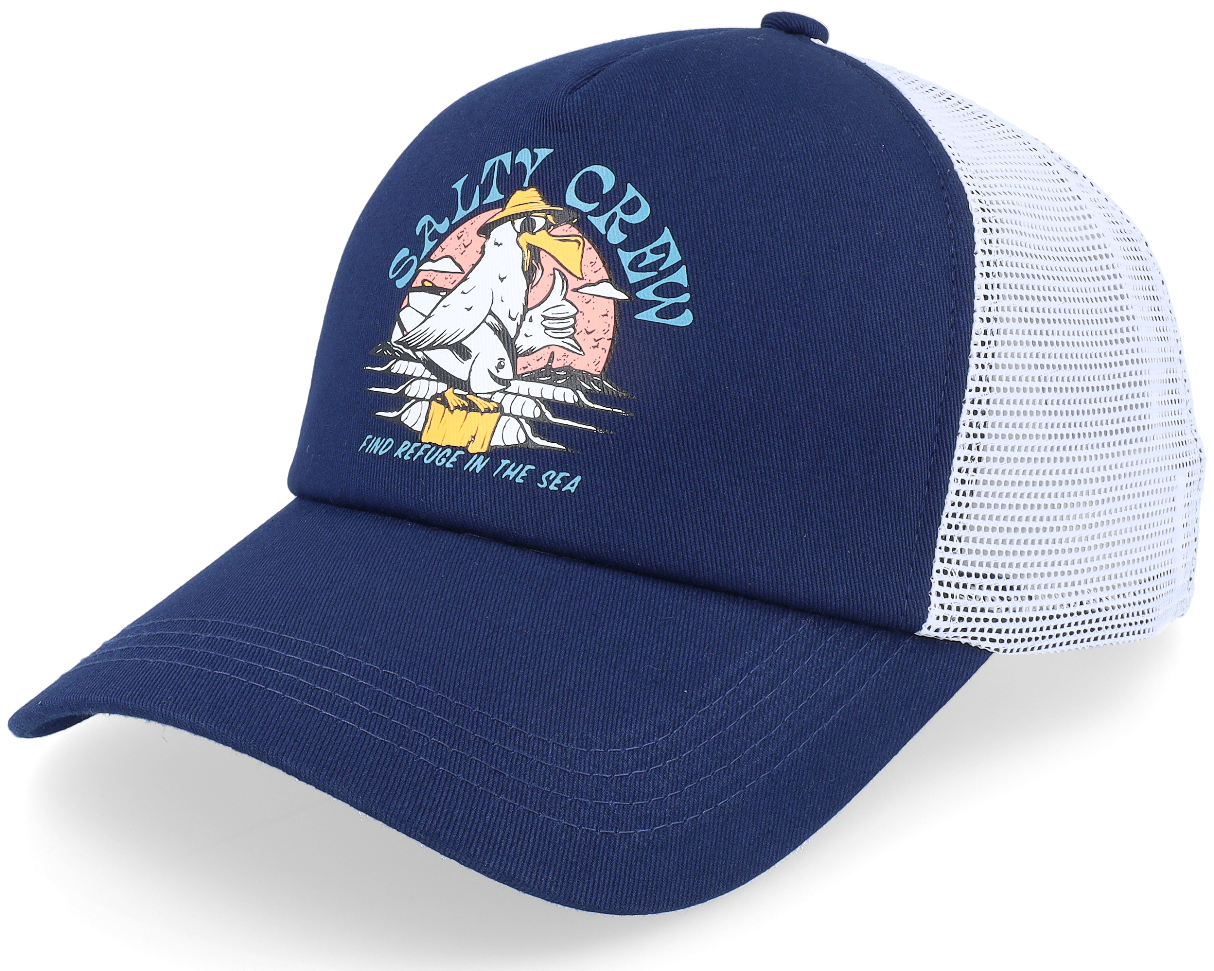 Gone Fishing Foamy Navy/White Trucker - Salty Crew | Hatstoreworld.com