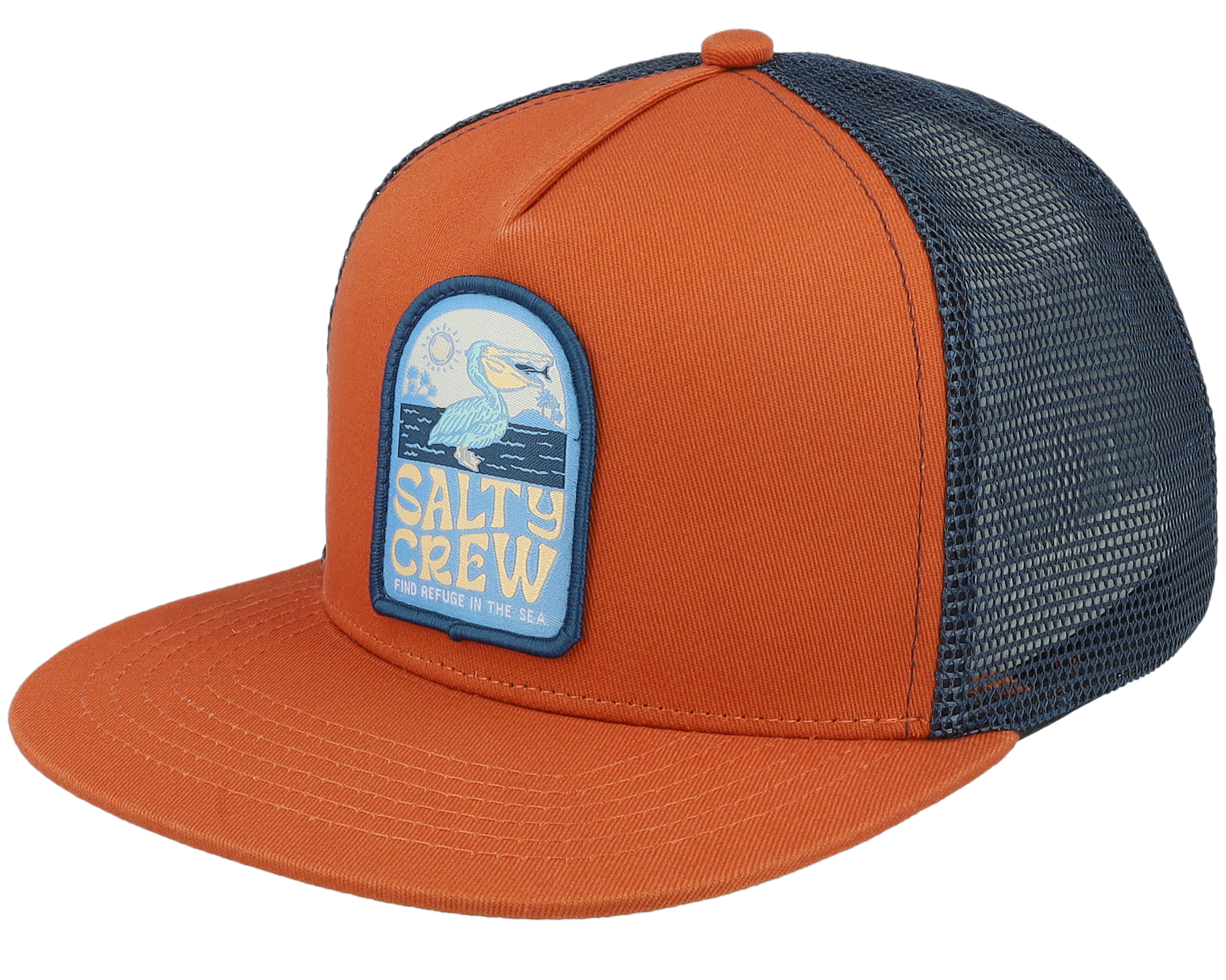 Kids Seaside Boys Rust Navy Trucker | Hatstoreworld.com