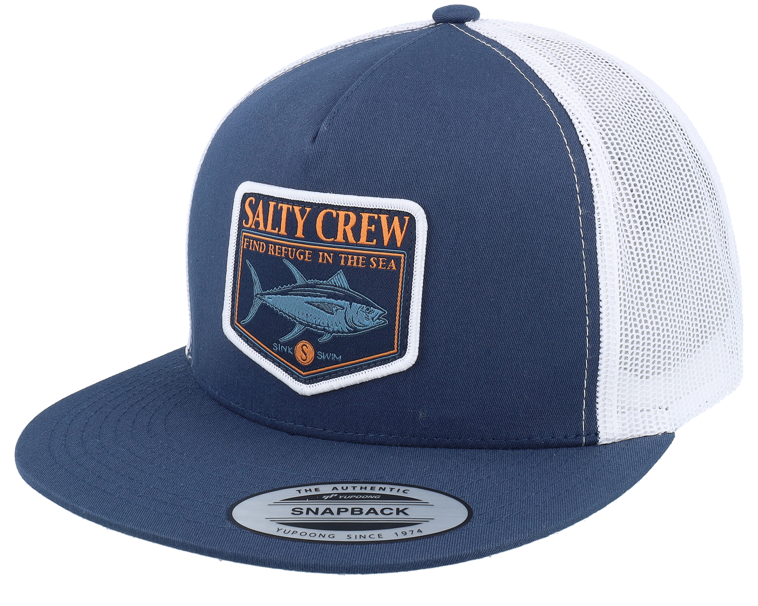 Angler Navy/White Trucker - Salty Crew | Hatstoreworld.com