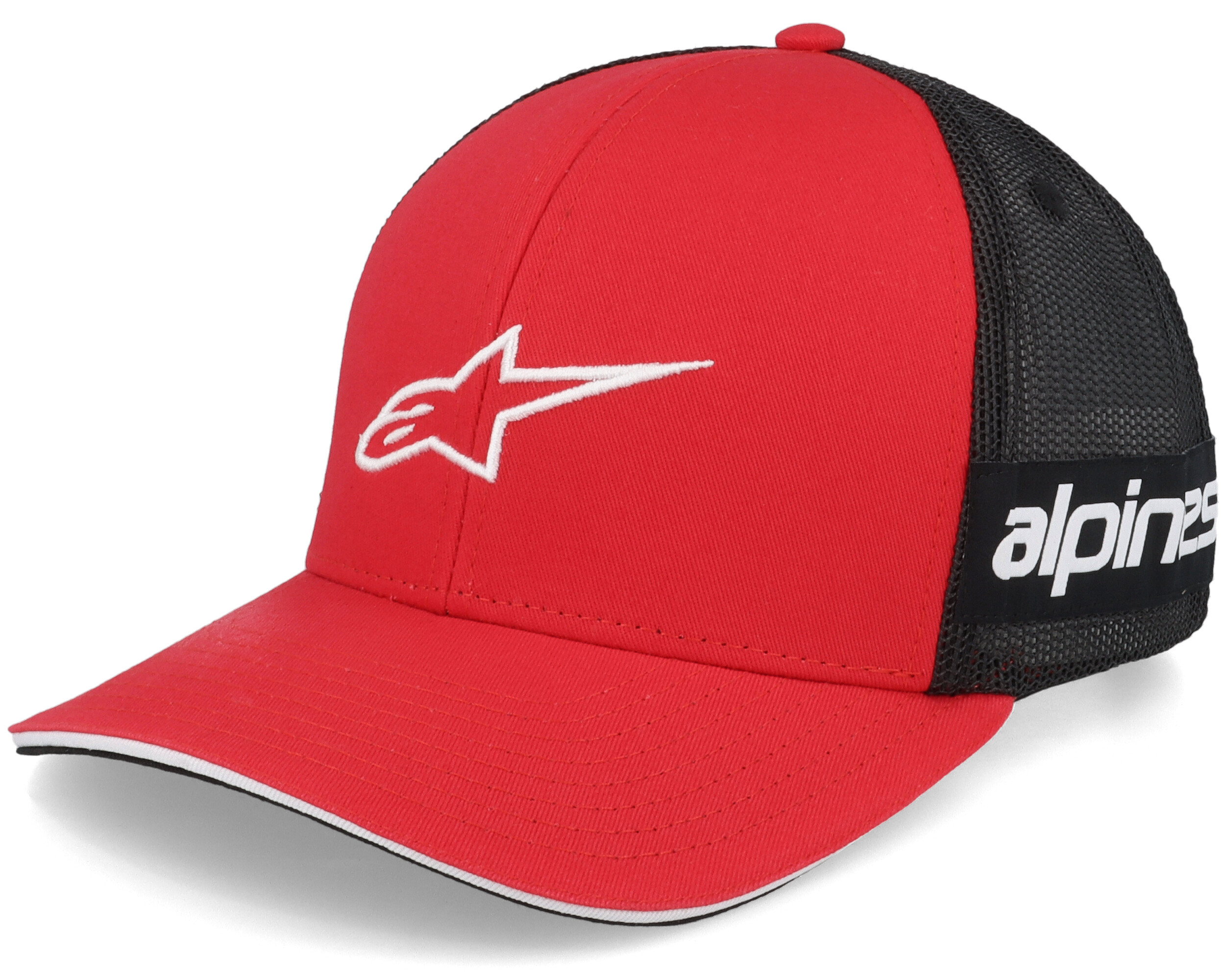 Back Straight Hat Red/Black Trucker | Hatstoreworld.com