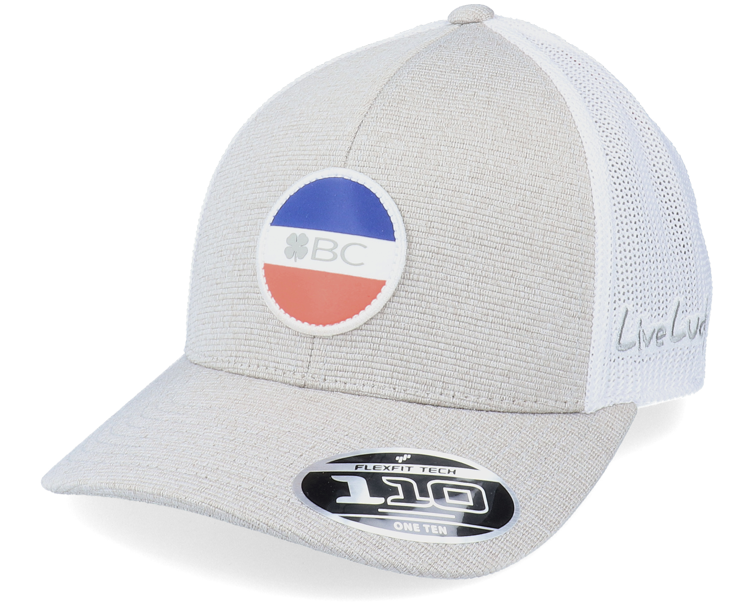 Pandora Light Grey/White/Woven Patch Trucker | Hatstoreworld.com