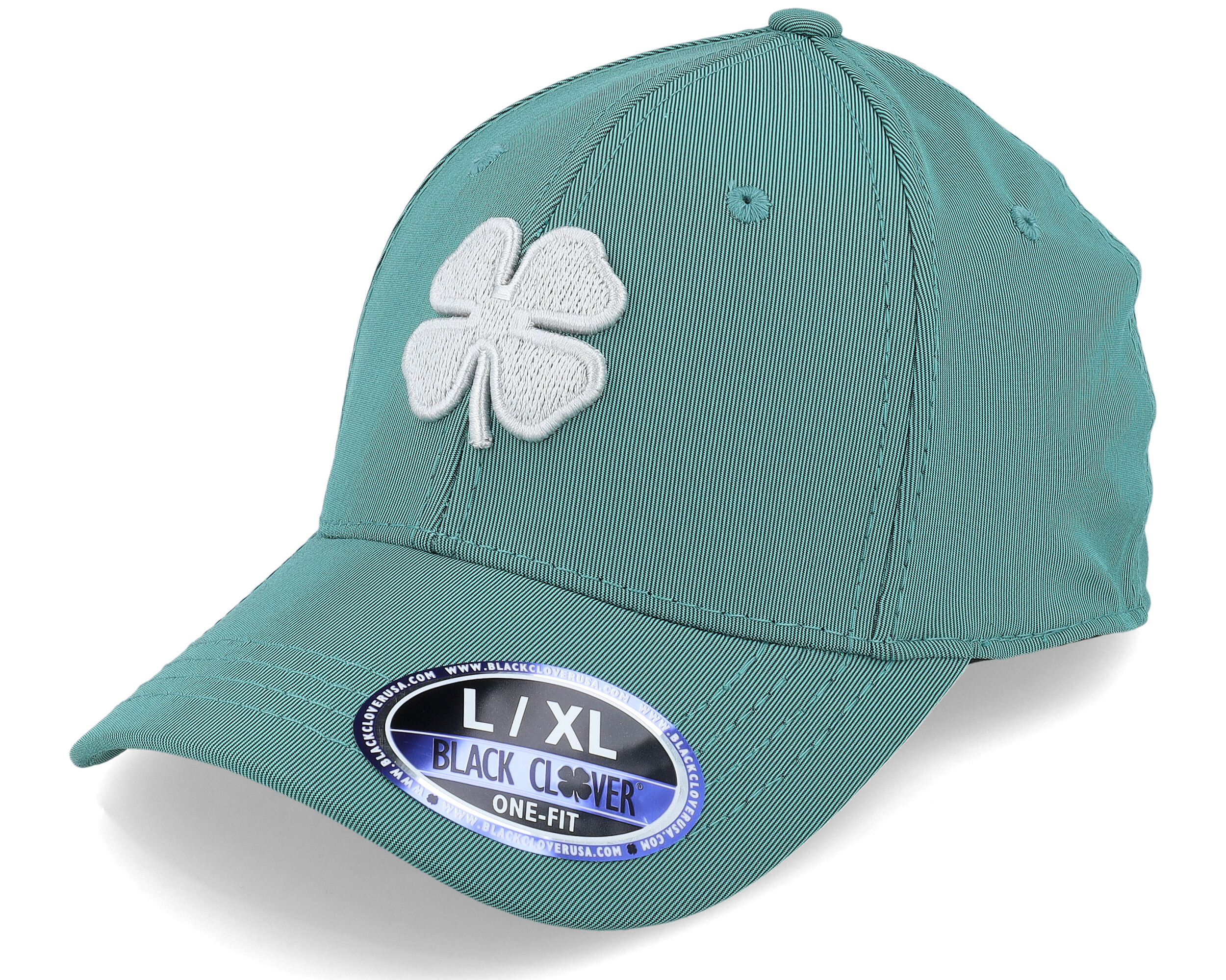 Pure Jade Jade W Silver Clover Flexfit - Black Clover cap | Hatstore.com