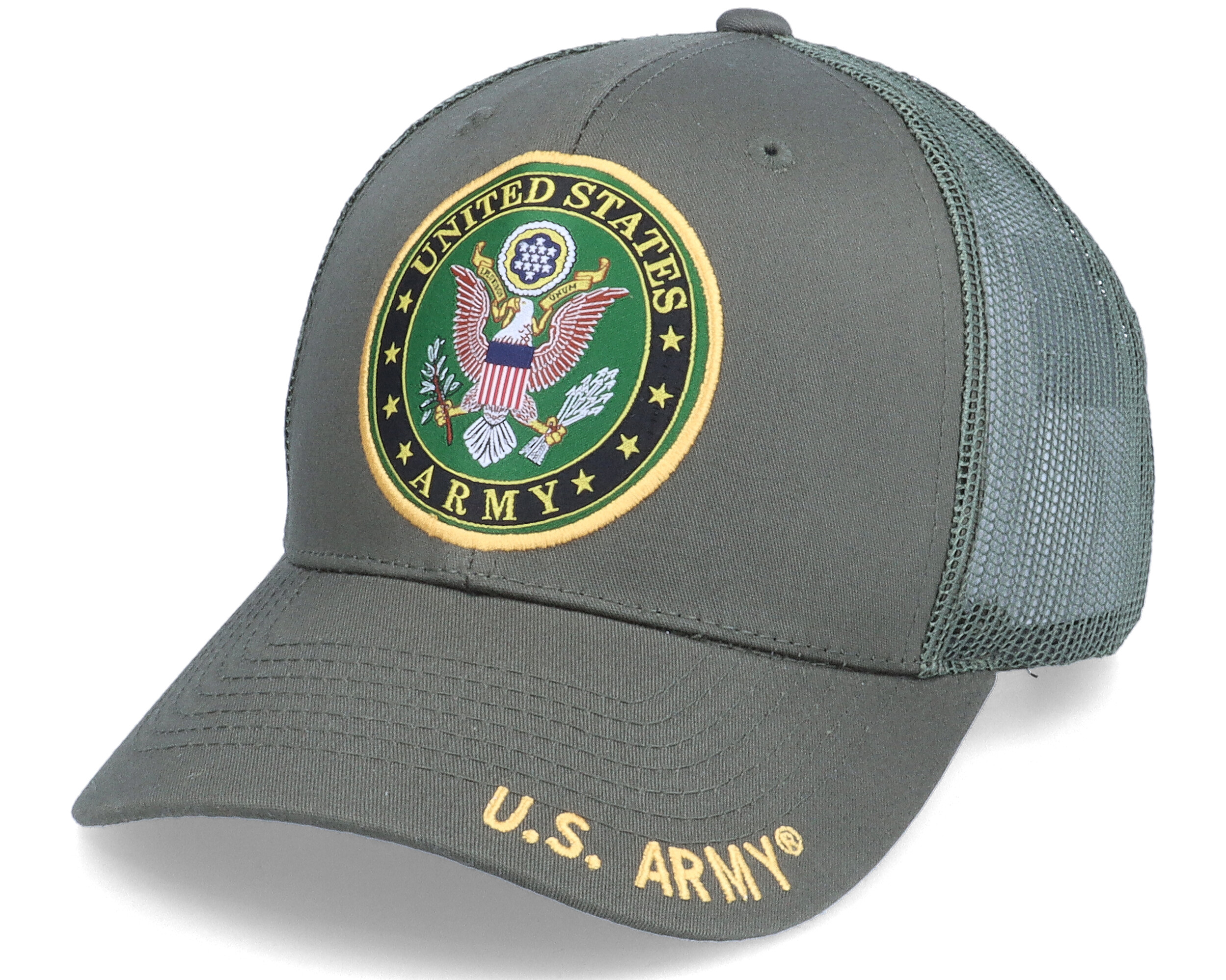 US Army Seal Mesh Back Closure Olive Trucker - U.S. Army | Hatstore.com