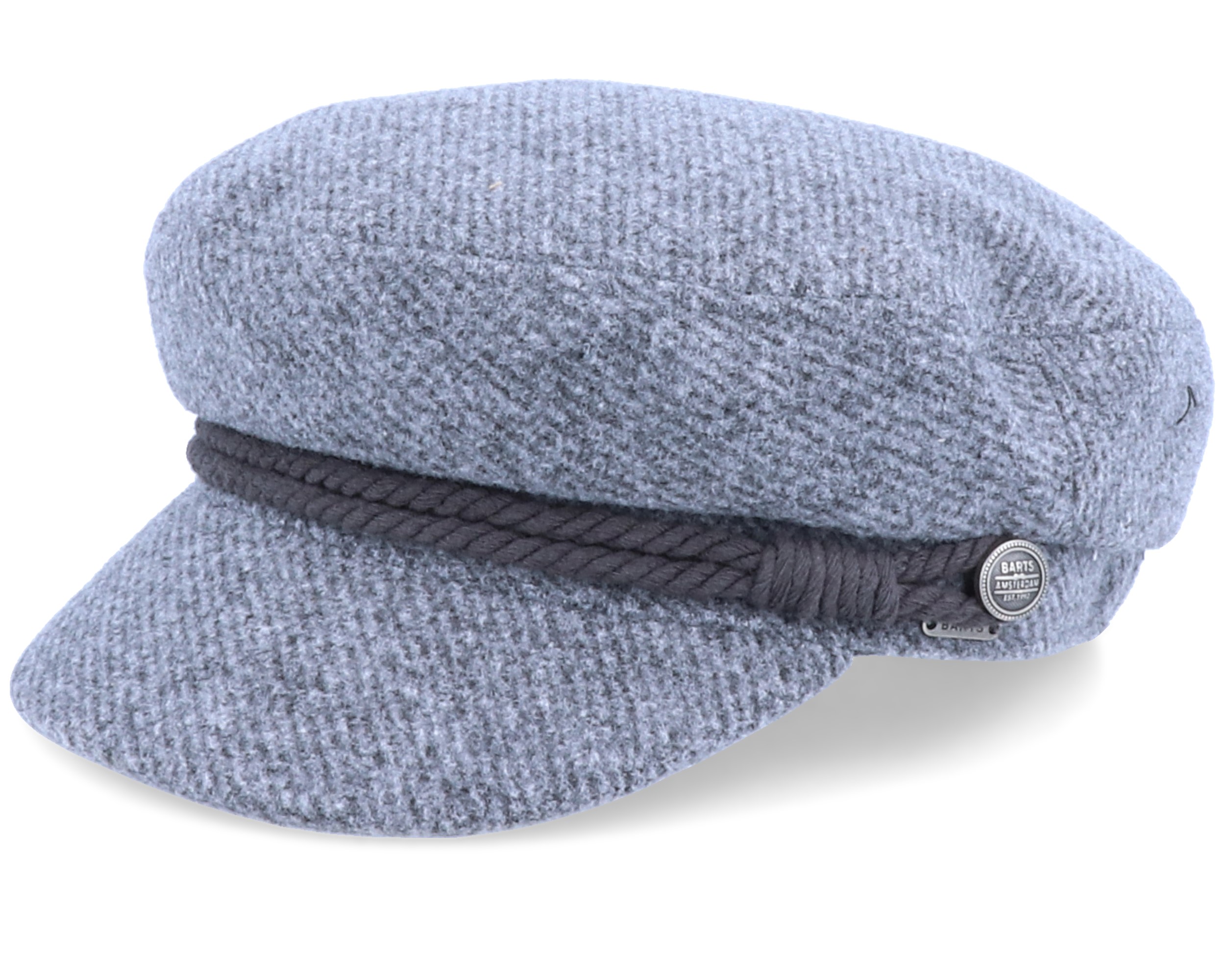 Skipper Grey Flat Cap - Barts | Hatstoreworld.com