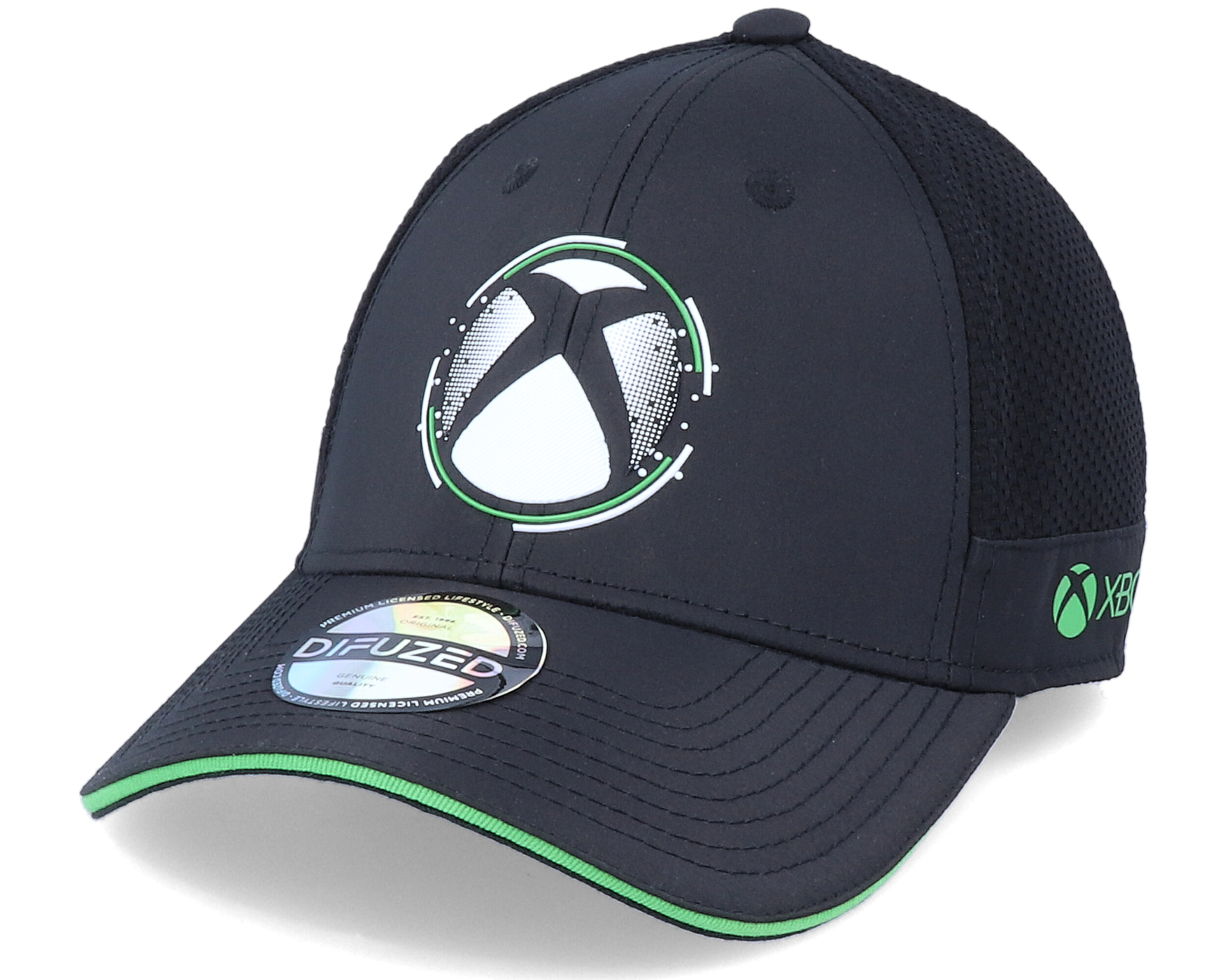 Xbox White Dots Symbol Trail Black Adjustable - Difuzed | Hatstoreworld.com