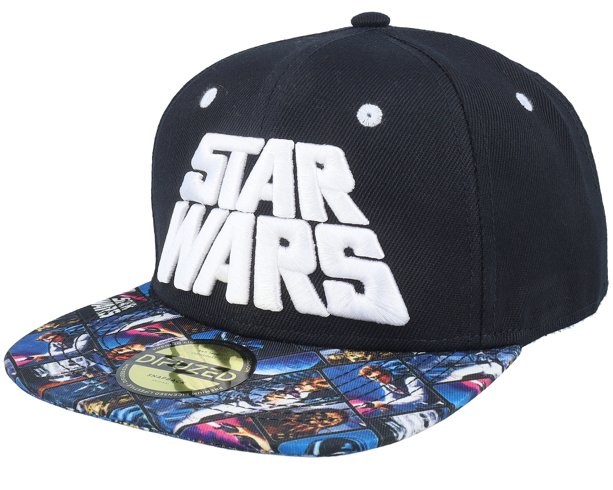 Star Wars All-over Print Poster Black Snapback | Hatstoreworld.com