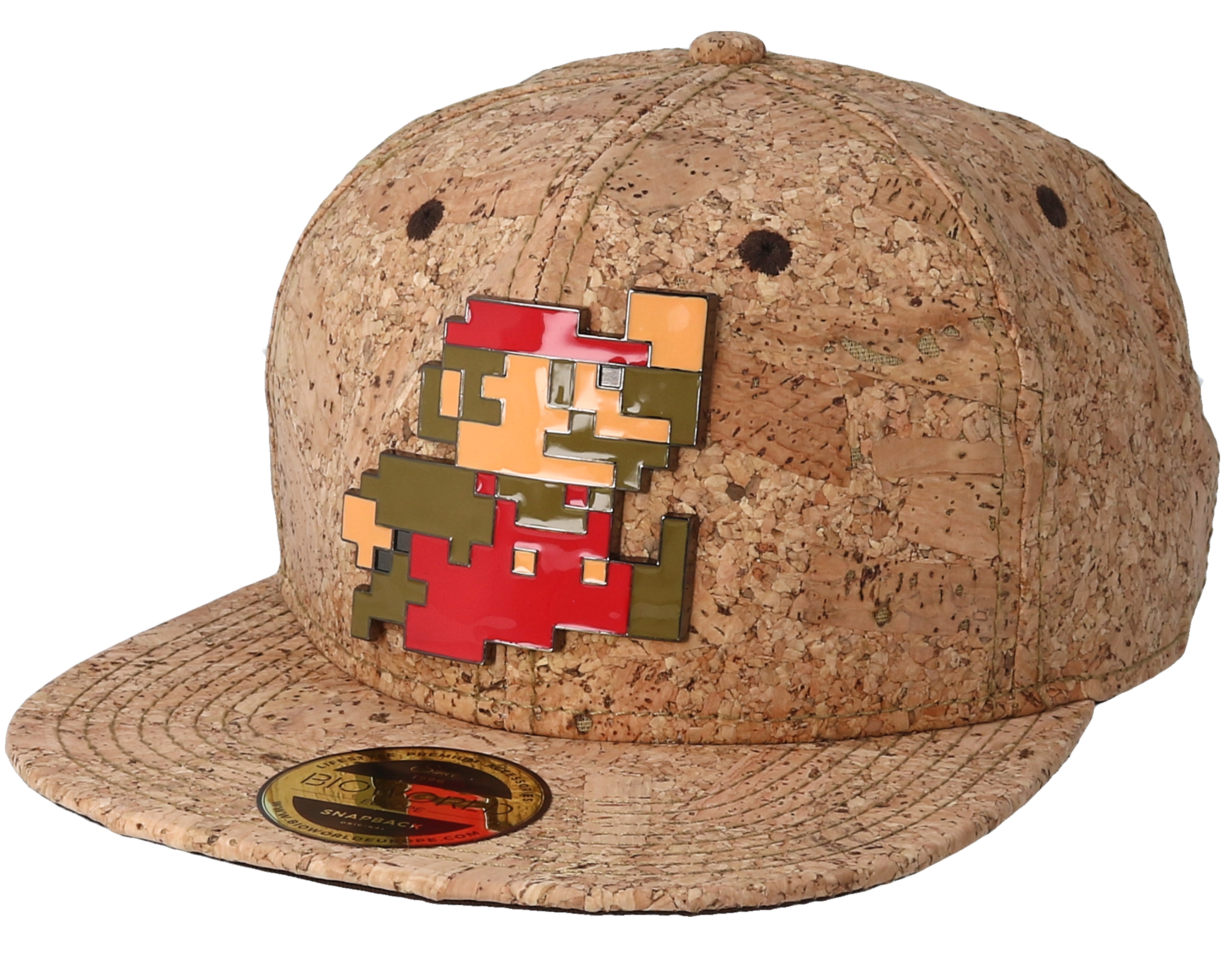 Nintendo Super Mario Metal Pixel Logo Cork Snapback - Bioworld ...