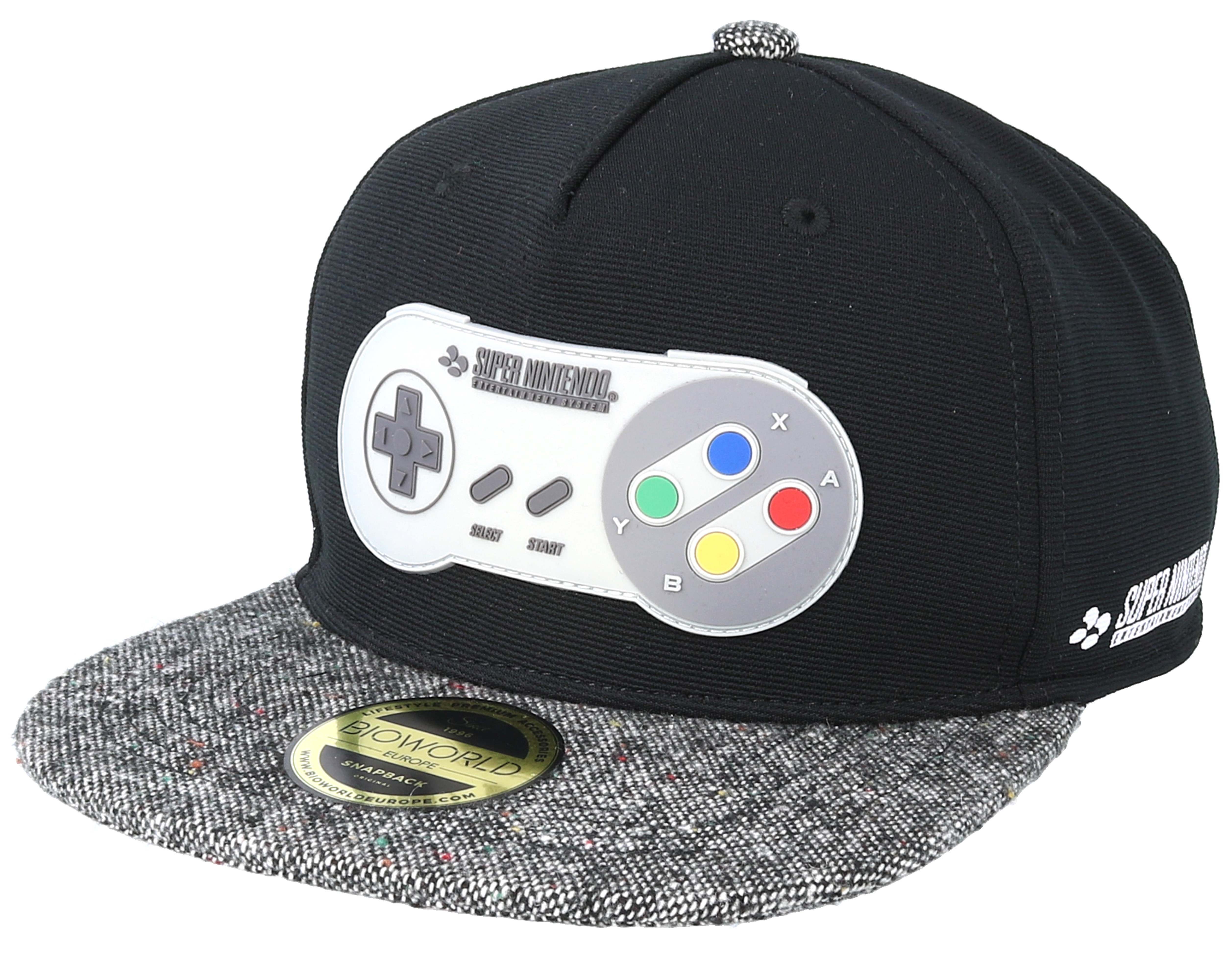 Nintendo Super Controller Rubber Patch Black Snapback | Hatstoreworld.com