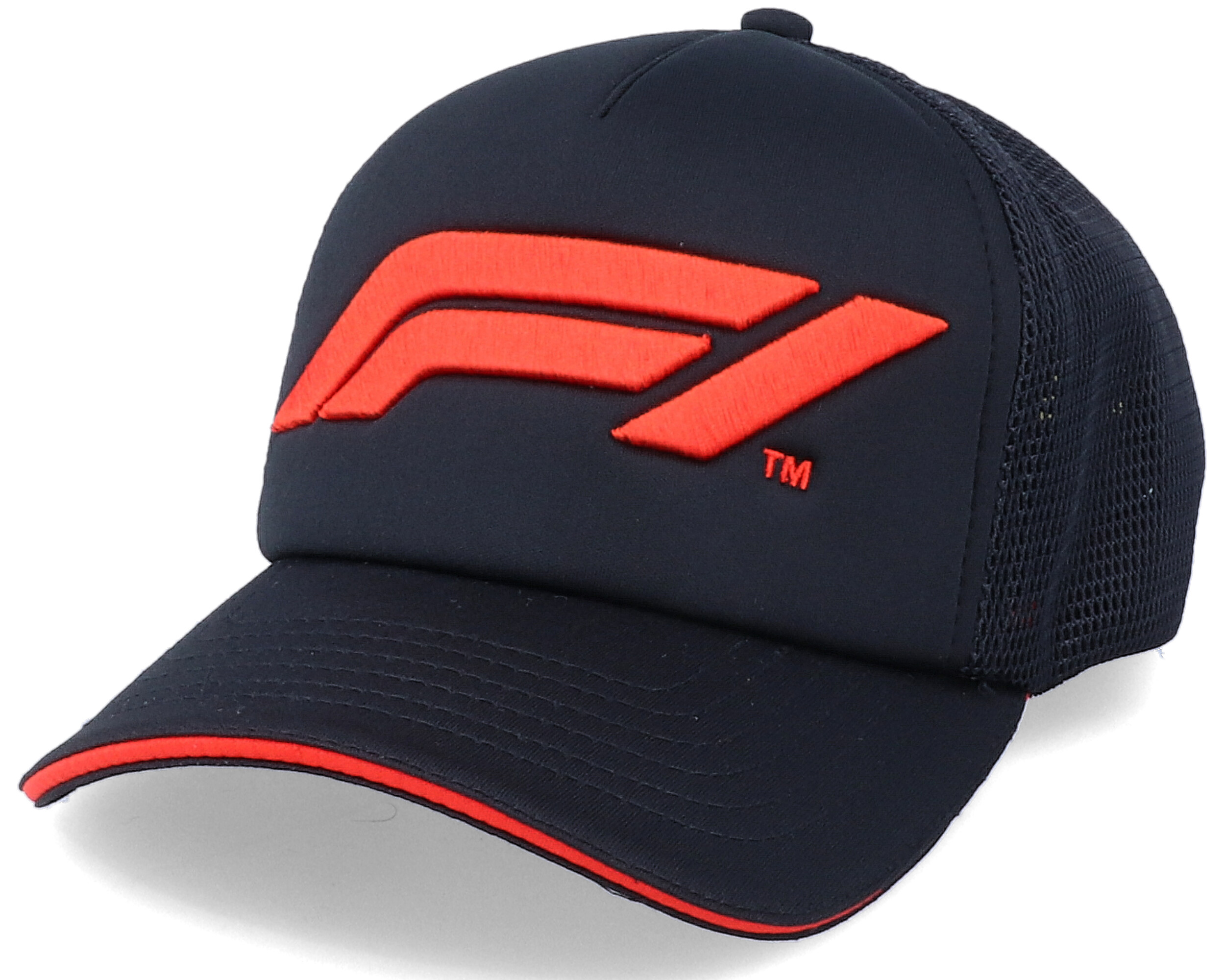 F1 Logo Black/Red Trucker - Formula One | Hatstore.com