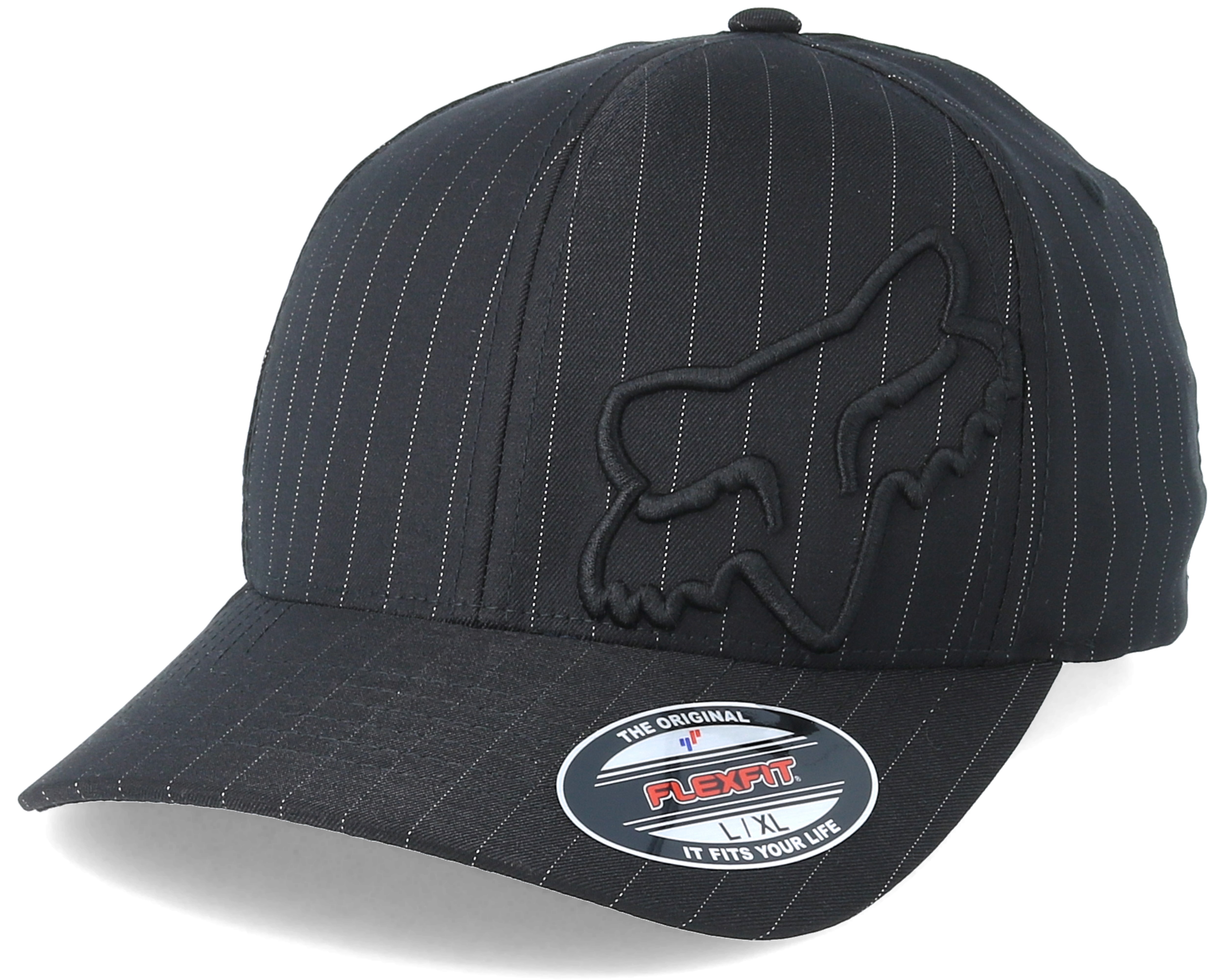 Flex 45 Black Pinstripe Flexfit - Fox | Hatstoreworld.com