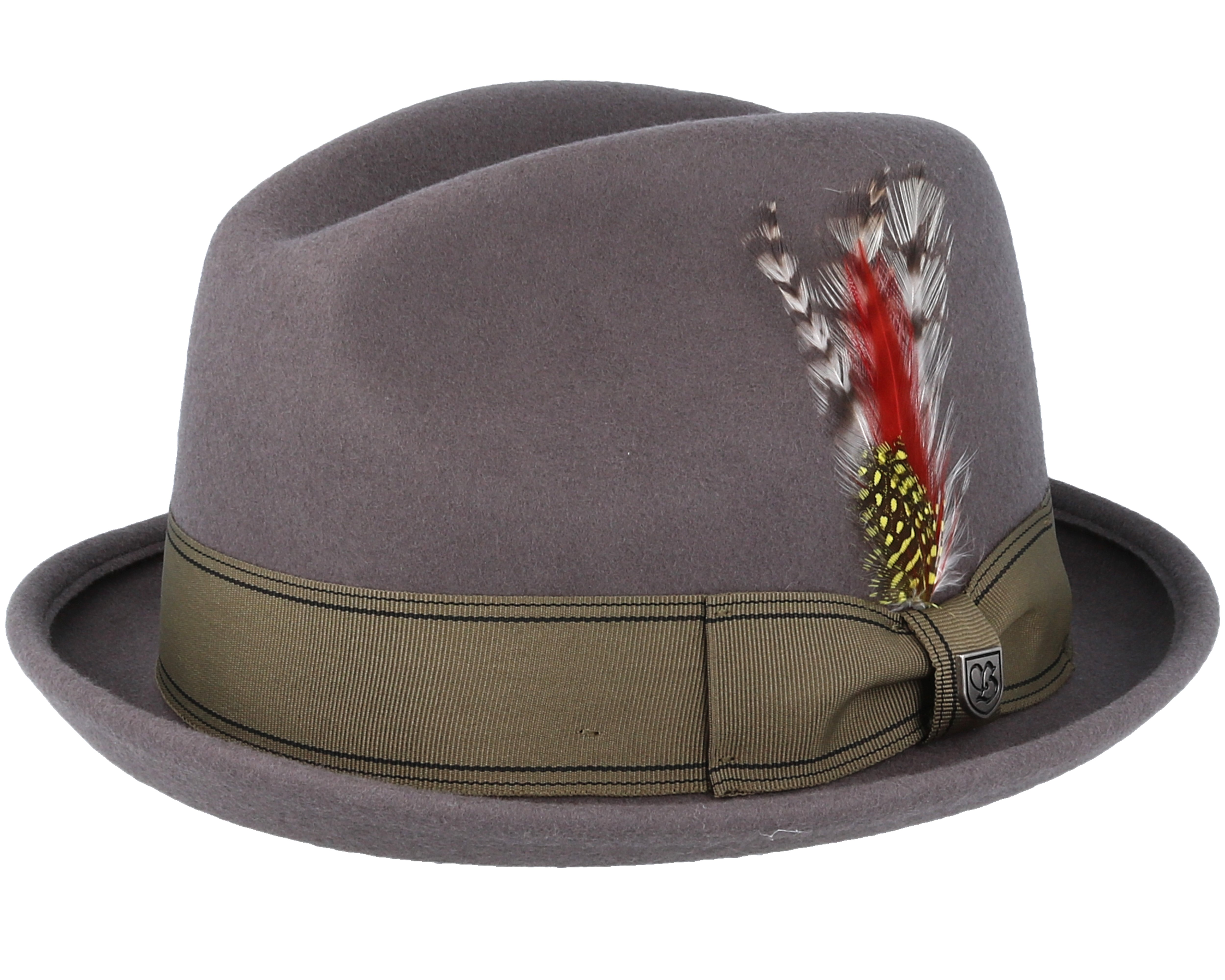 Gain Grey/Gold Fedora - Brixton | Hatstoreworld.com