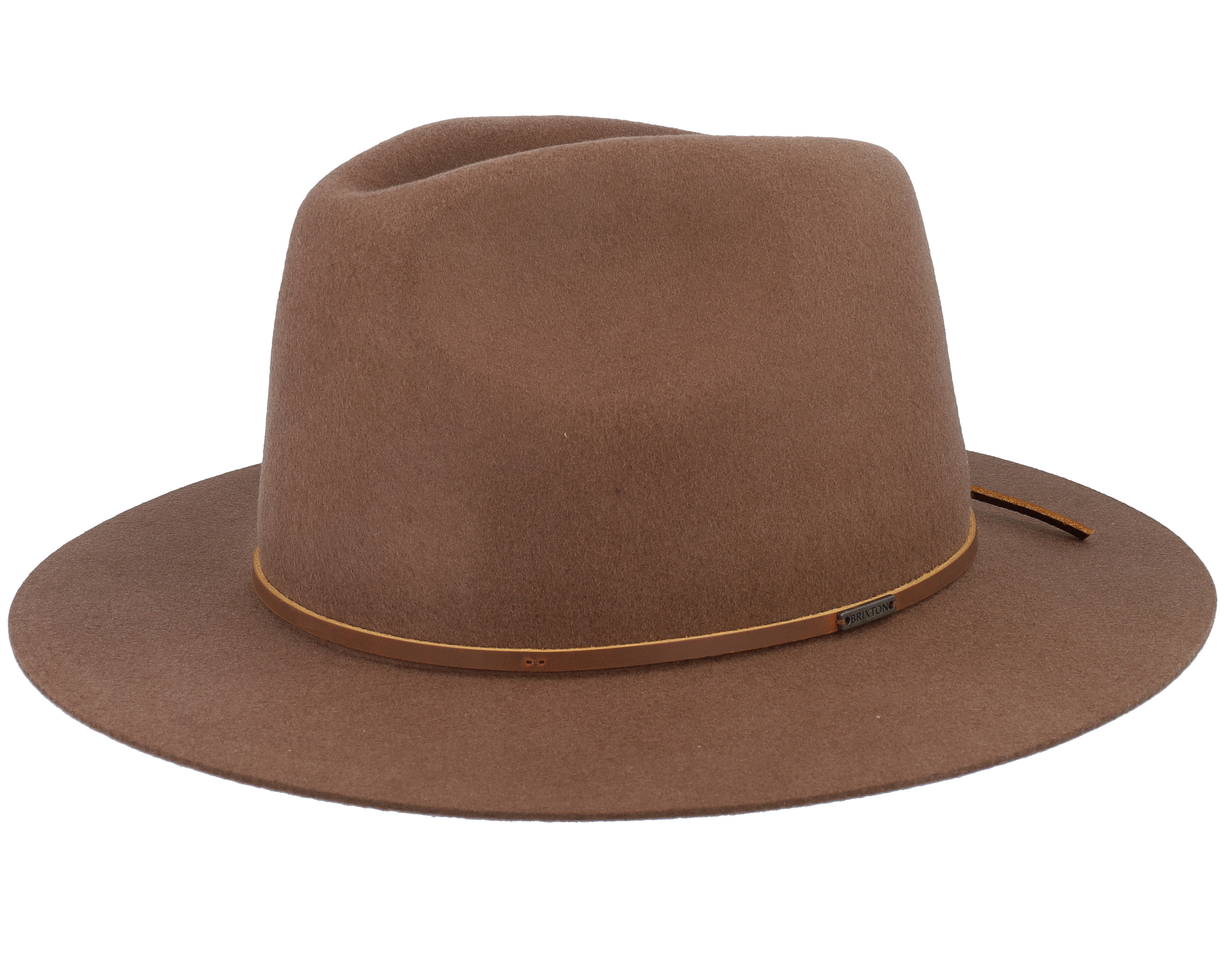Wesley Dark Tan Fedora - Brixton | Hatstoreworld.com