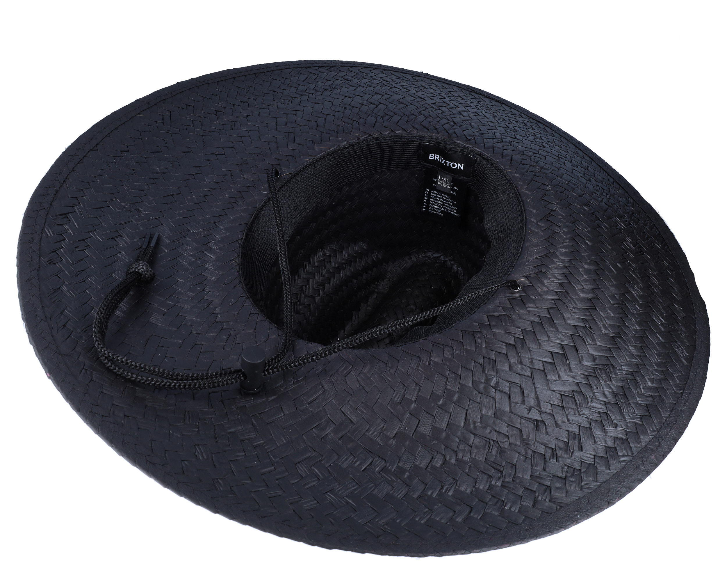 Crest Sun Hat Black Straw Hat - Brixton | Hatstoreworld.com