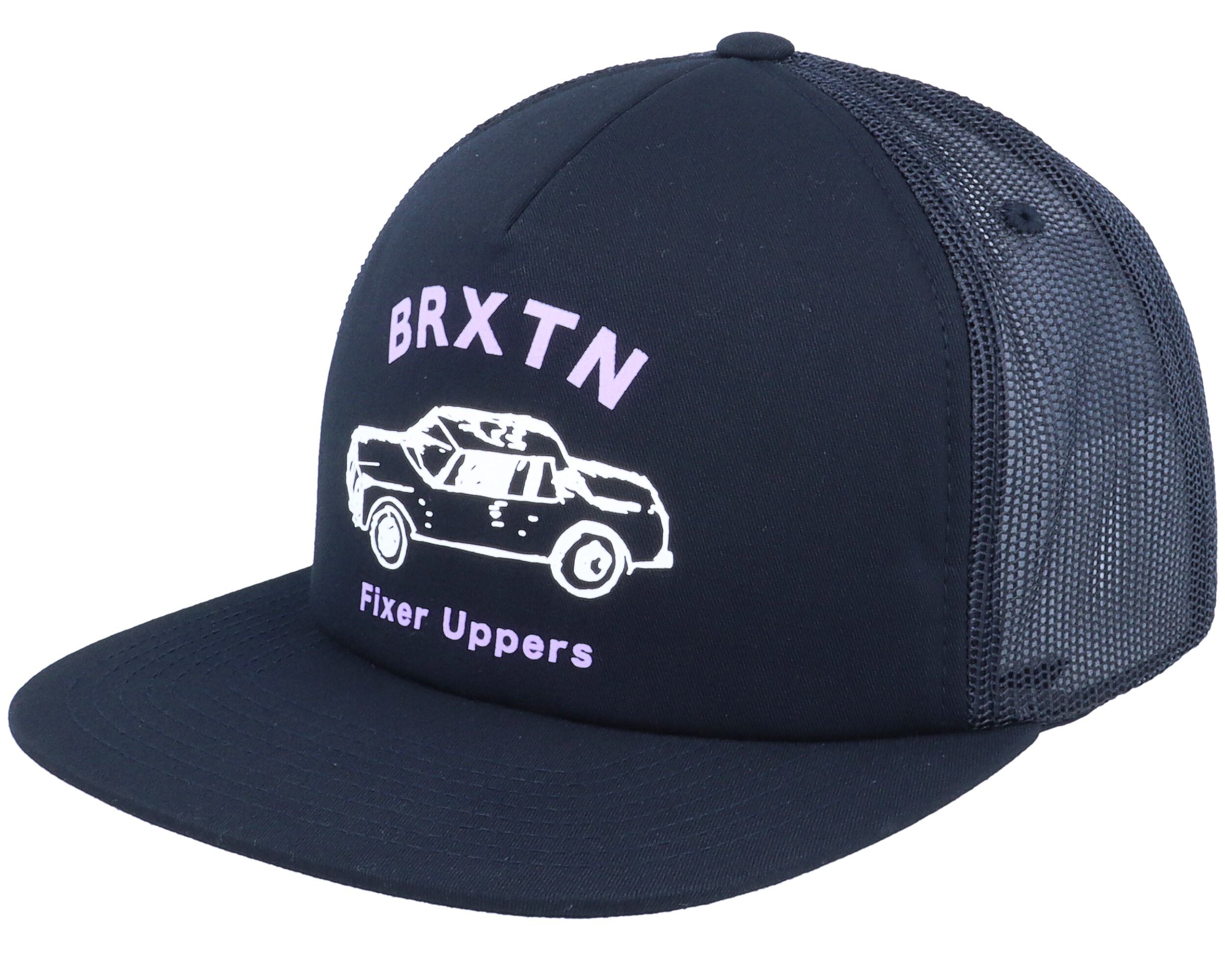 Fixer Medium Profile Mesh Cap Black/Black Trucker | Hatstoreworld.com