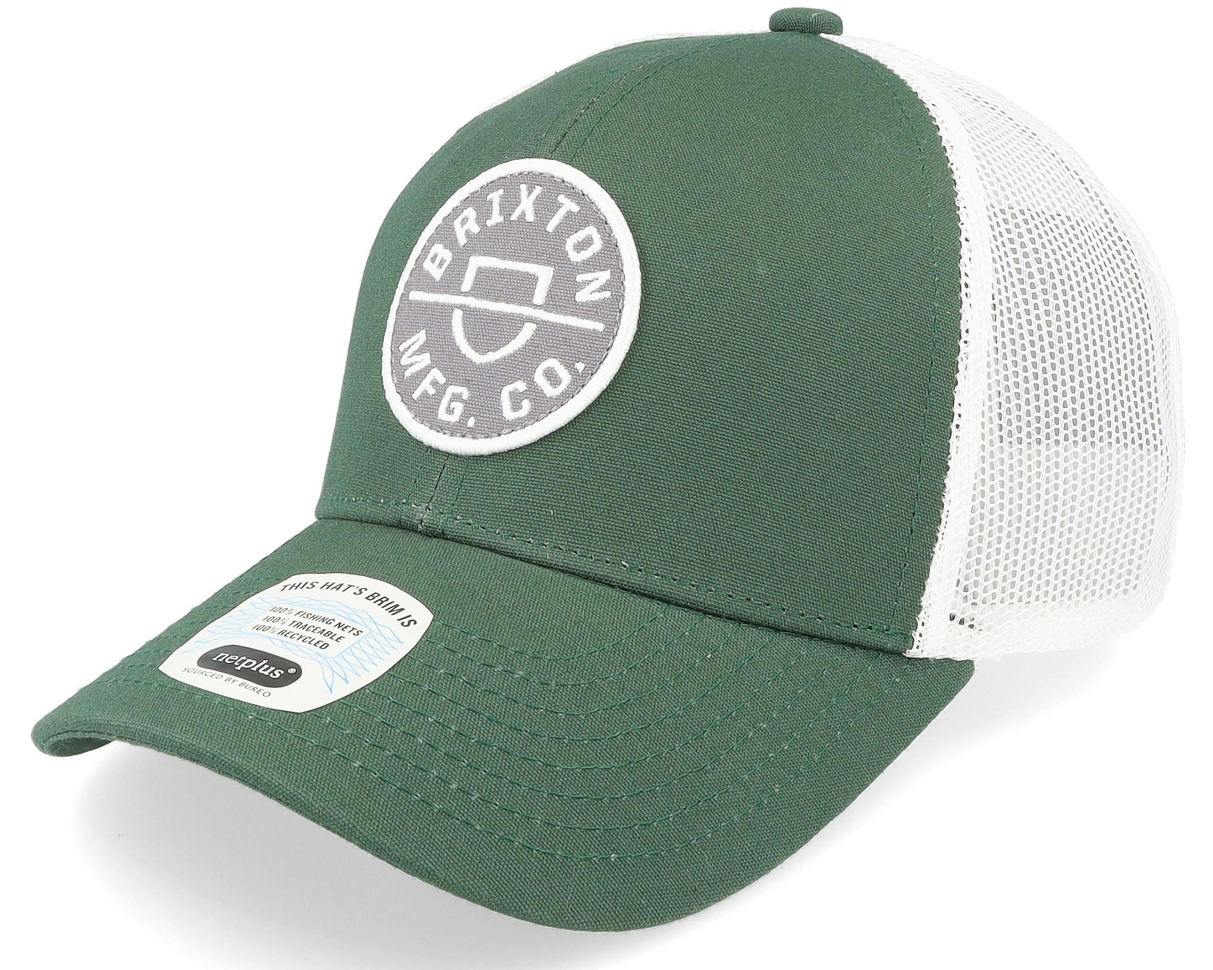 Crest X Medium Profile Spruce/White Trucker - Brixton | Hatstoreworld.com