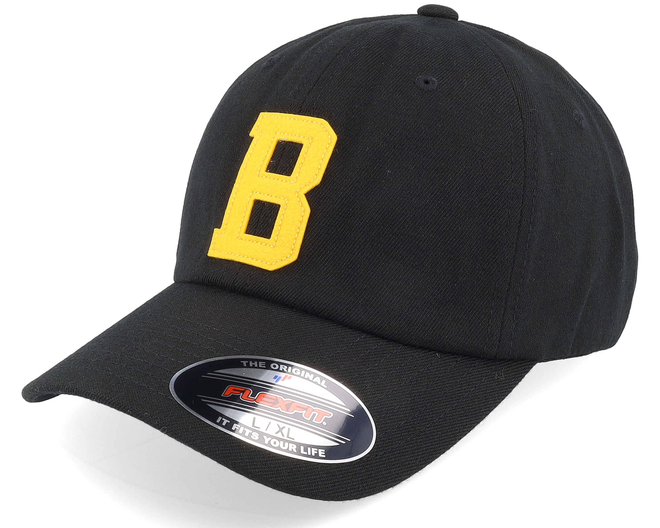 Reynolds Medium Profile Stretch Black Flexfit - Brixton cap | Hatstore.com
