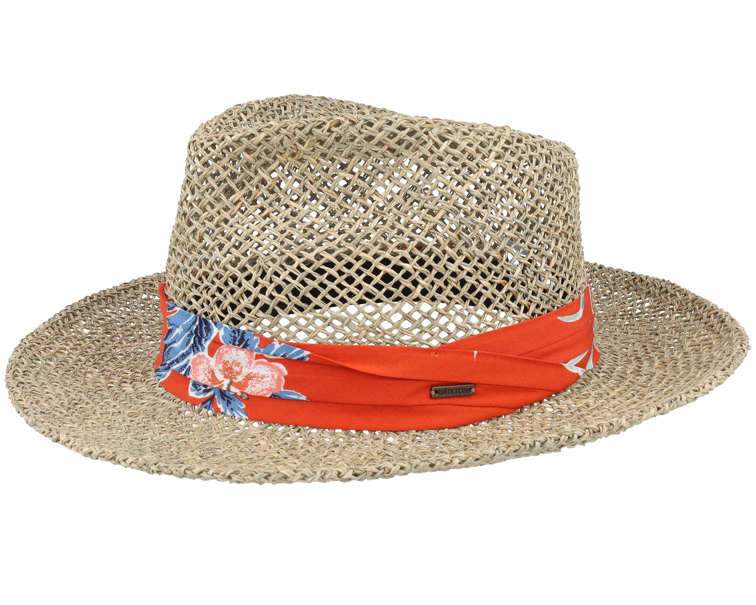 Aloha Natural/Burnt Red Straw Hat - Brixton | Hatstoreworld.com